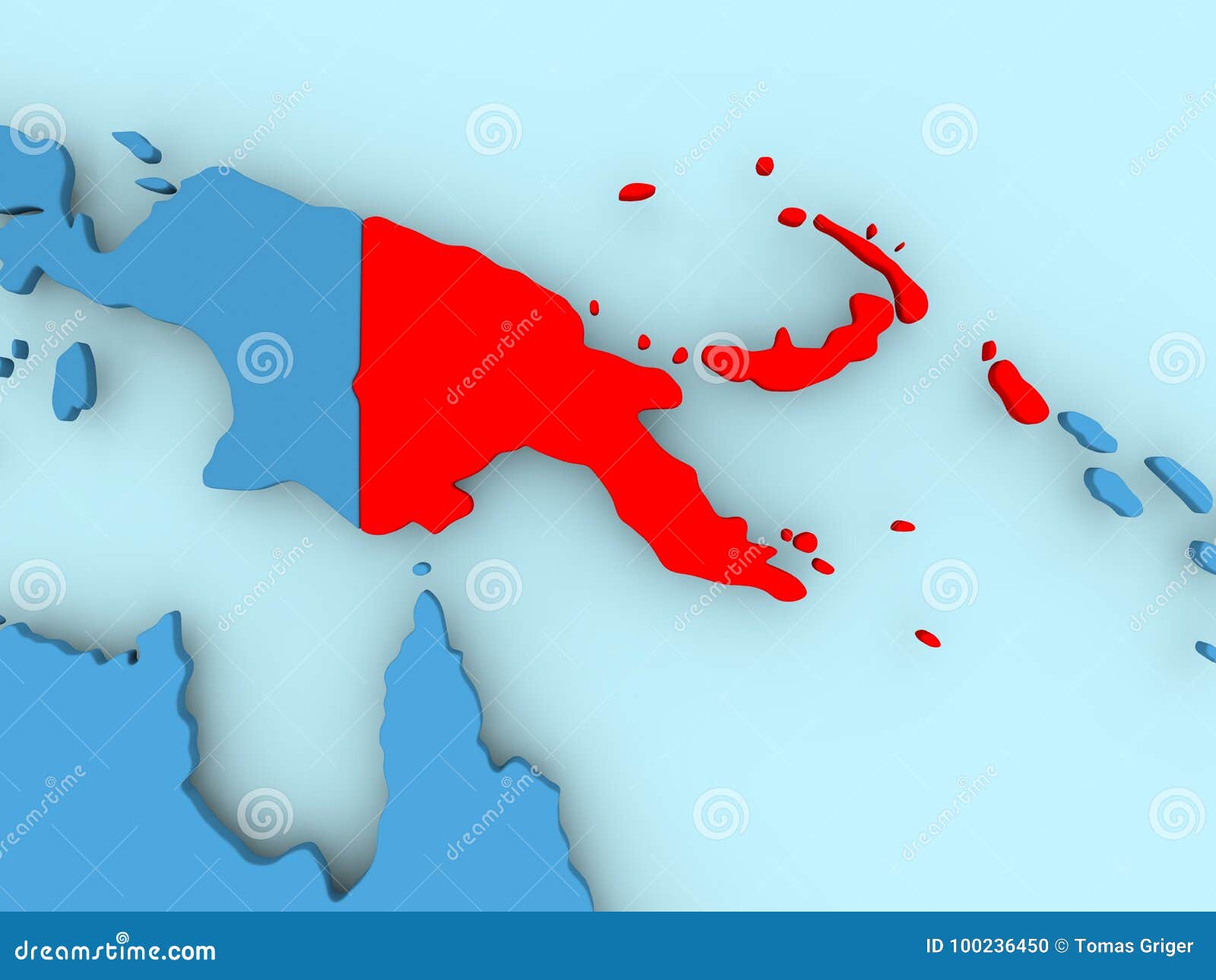Kaart Van Papoea-Nieuw-Guinea Stock Illustratie - Illustration of kaart ...
