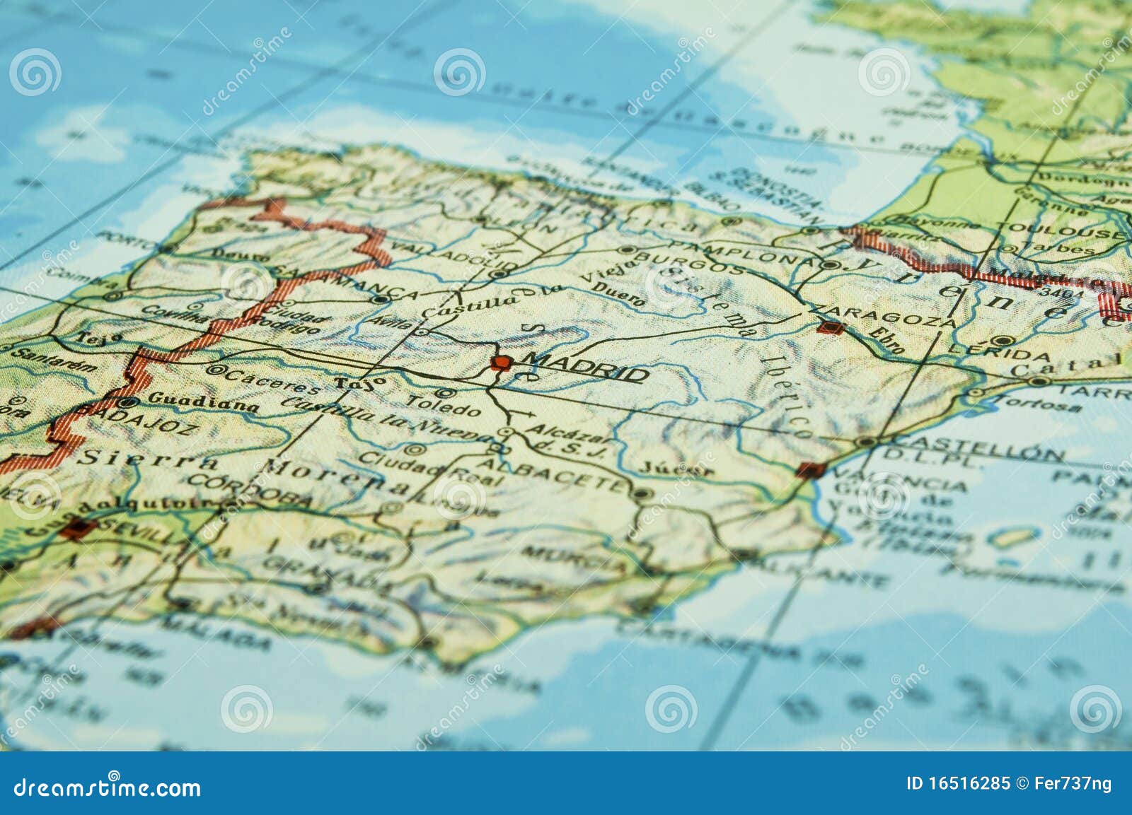 Kaart van Spanje. stock afbeelding. Image of spanje, aardrijkskunde ...