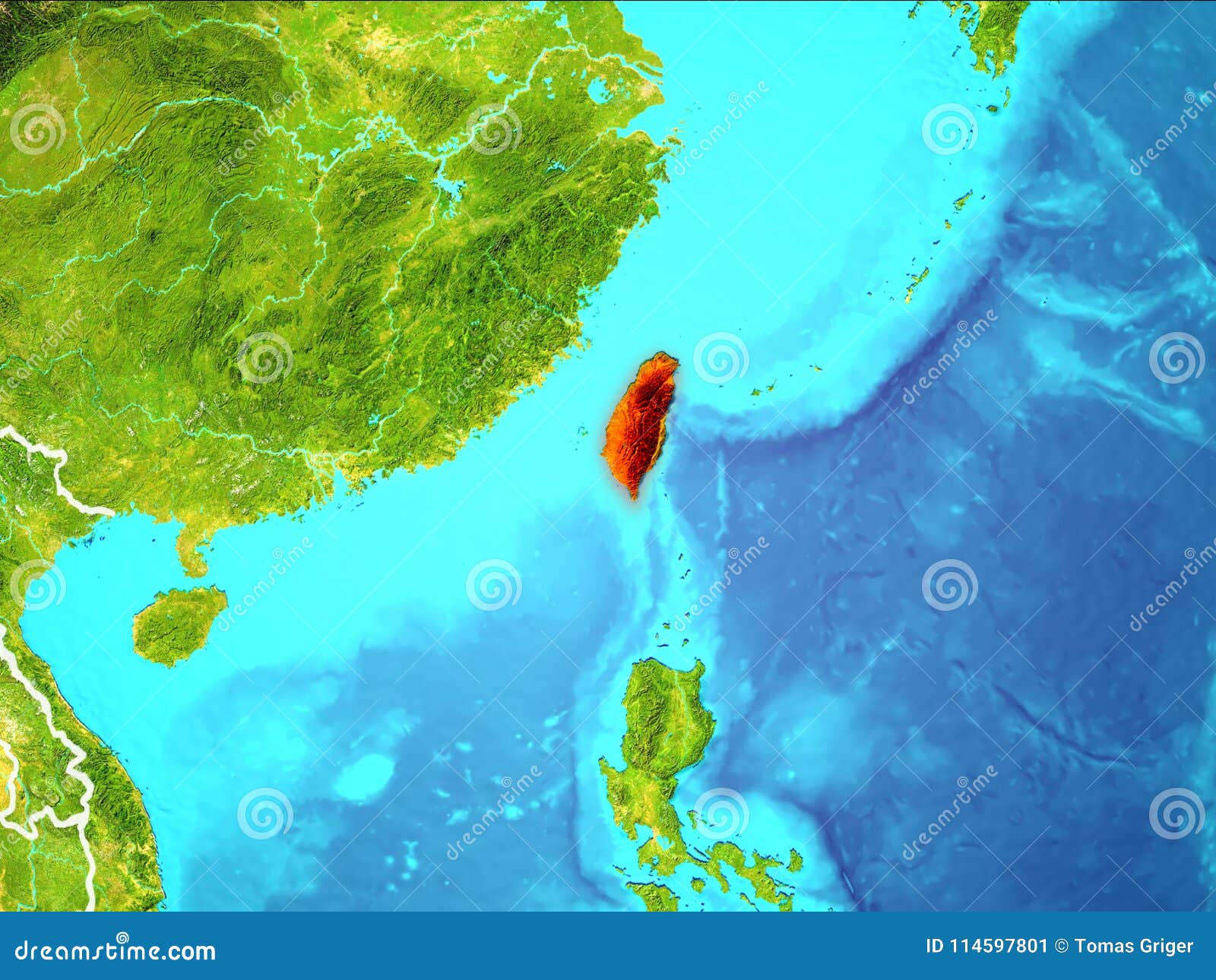 Kaart van Taiwan stock illustratie. Illustration of ruimte - 114597801