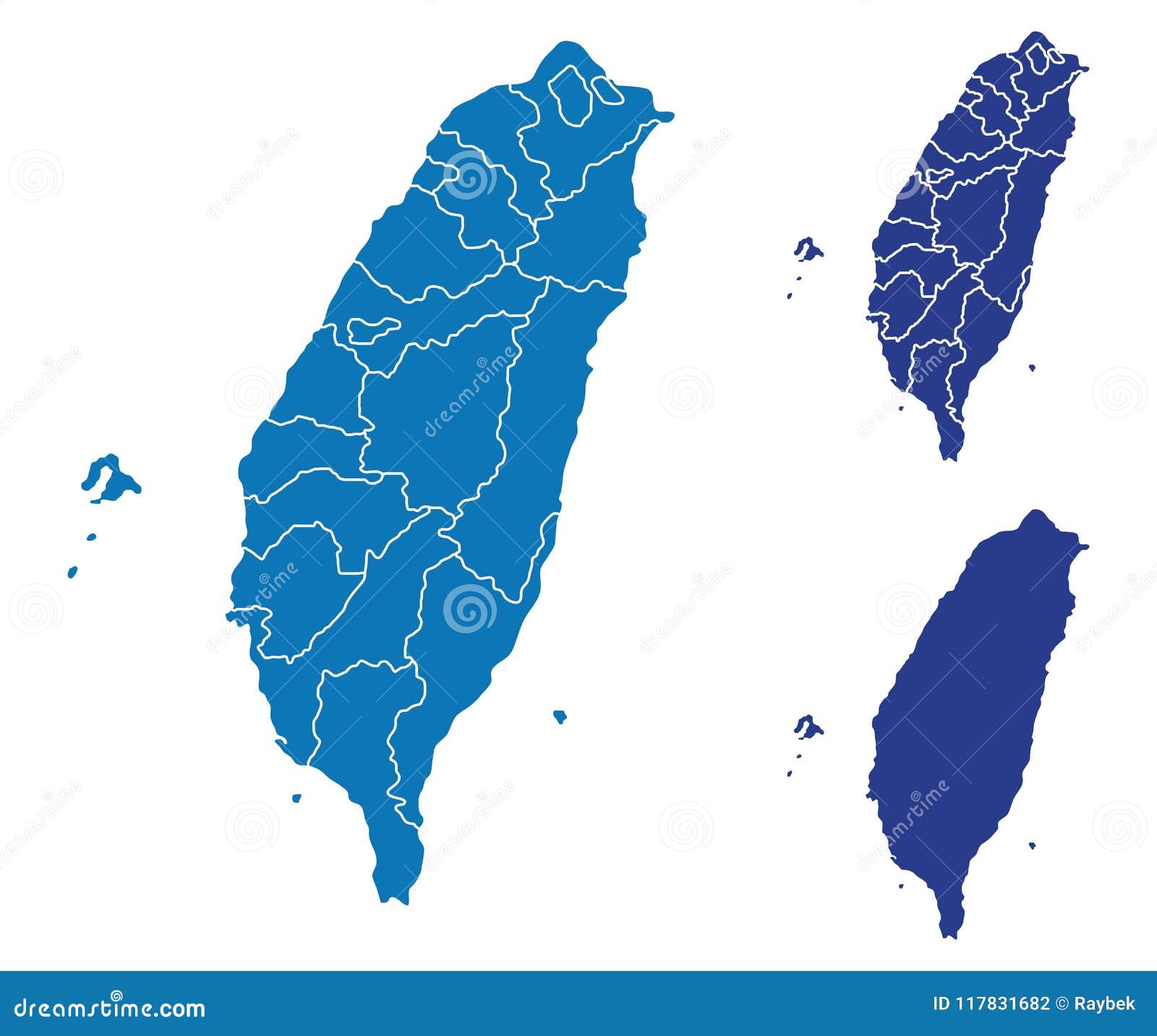 Kaart van Taiwan stock illustratie. Illustration of districten - 117831682