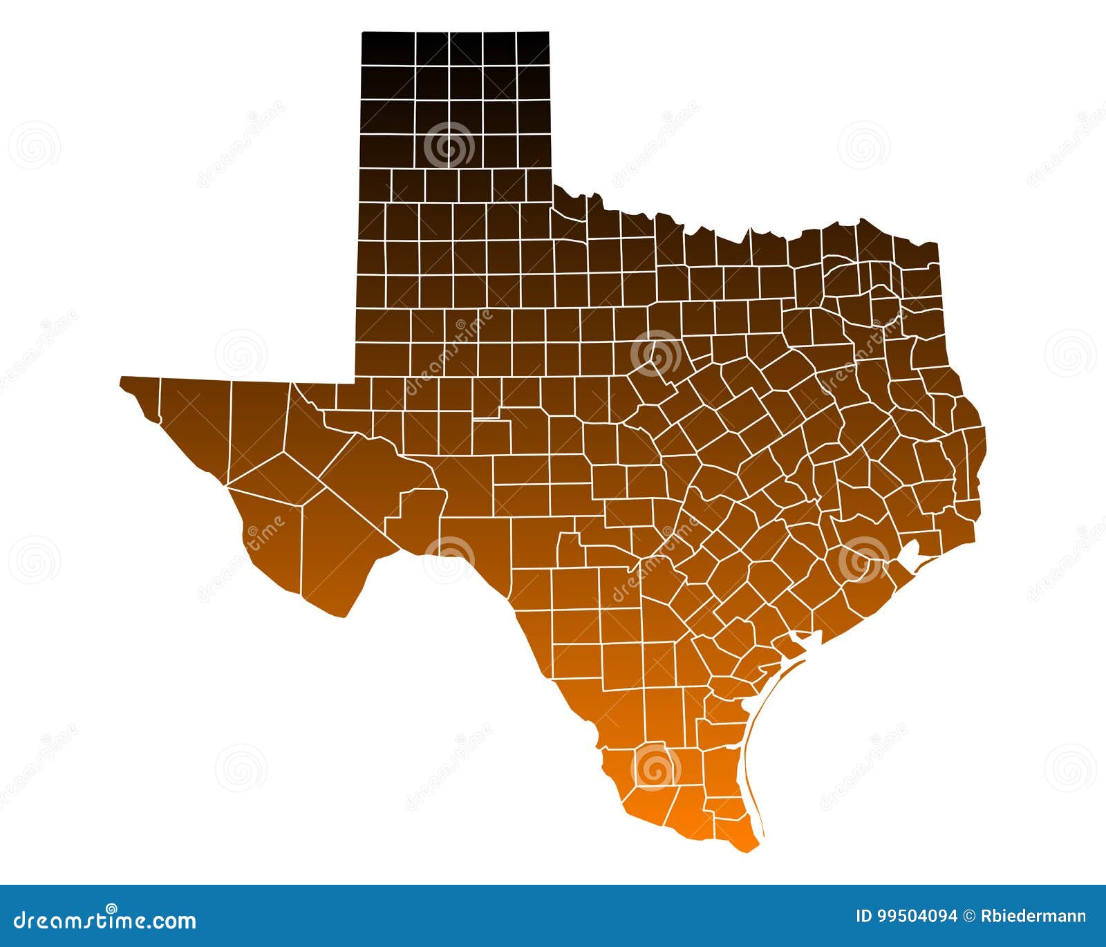Kaart van Texas vector illustratie. Illustration of contour - 99504094