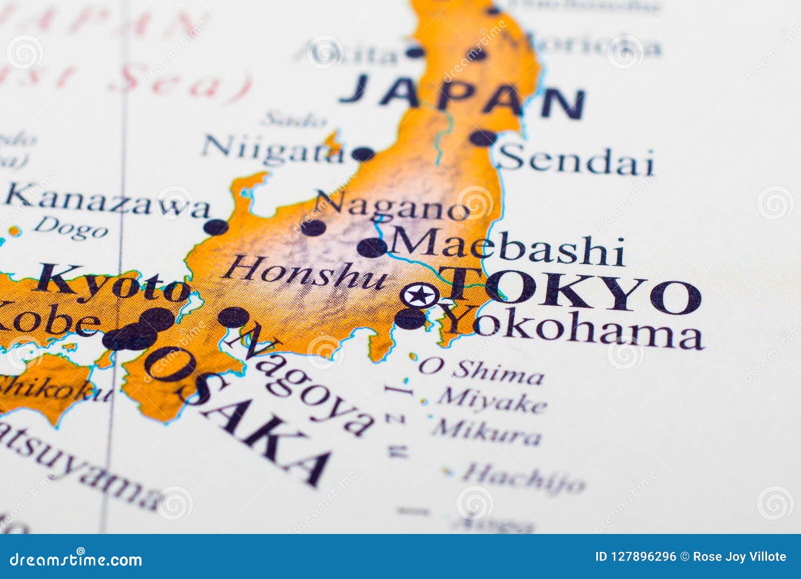 Kaart van Tokyo Japan stock foto. Image of sluit, azië - 127896296