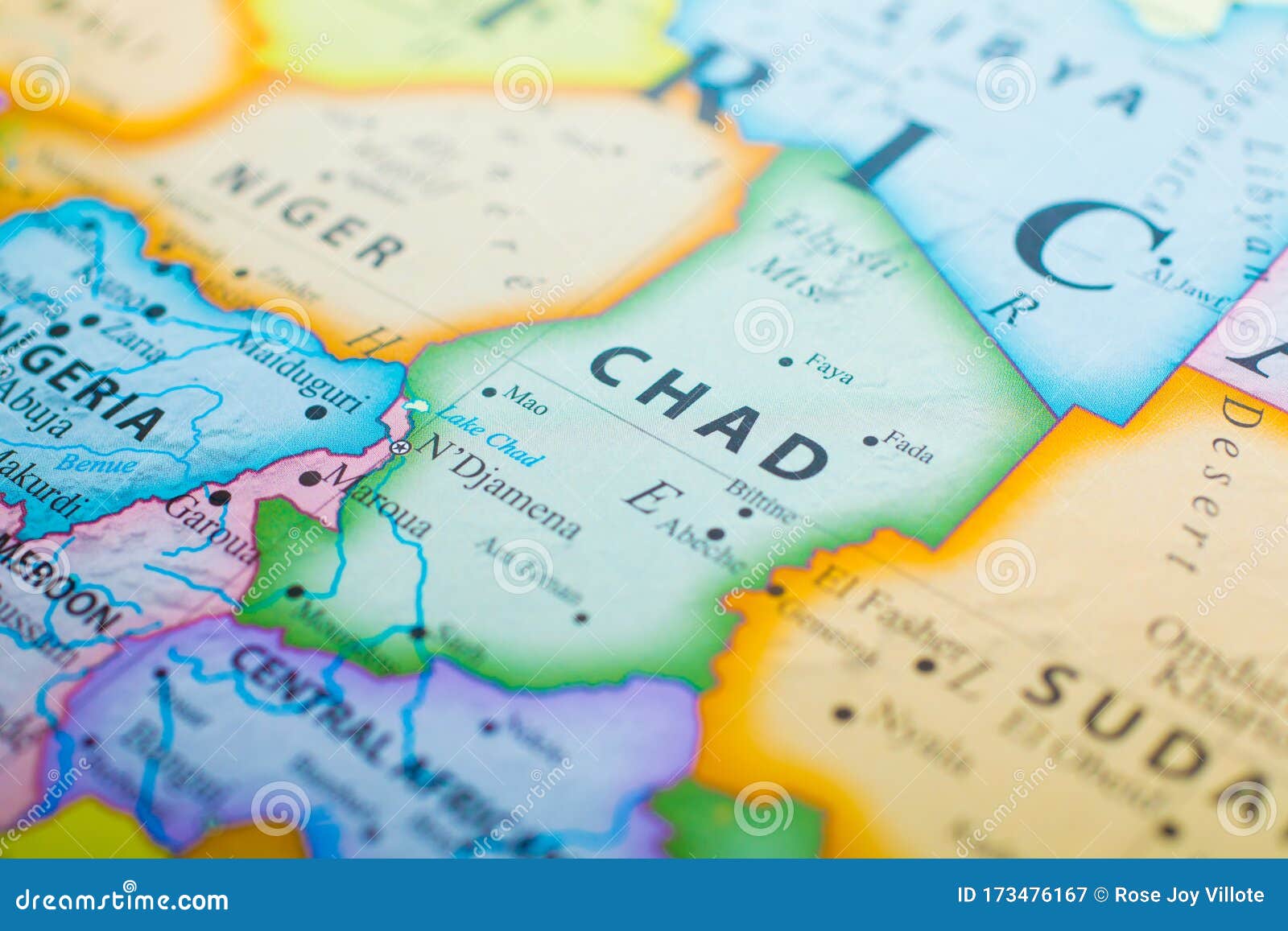 Kaart van tsjaad stock afbeelding. Image of tsjaad, kapitaal - 173476167