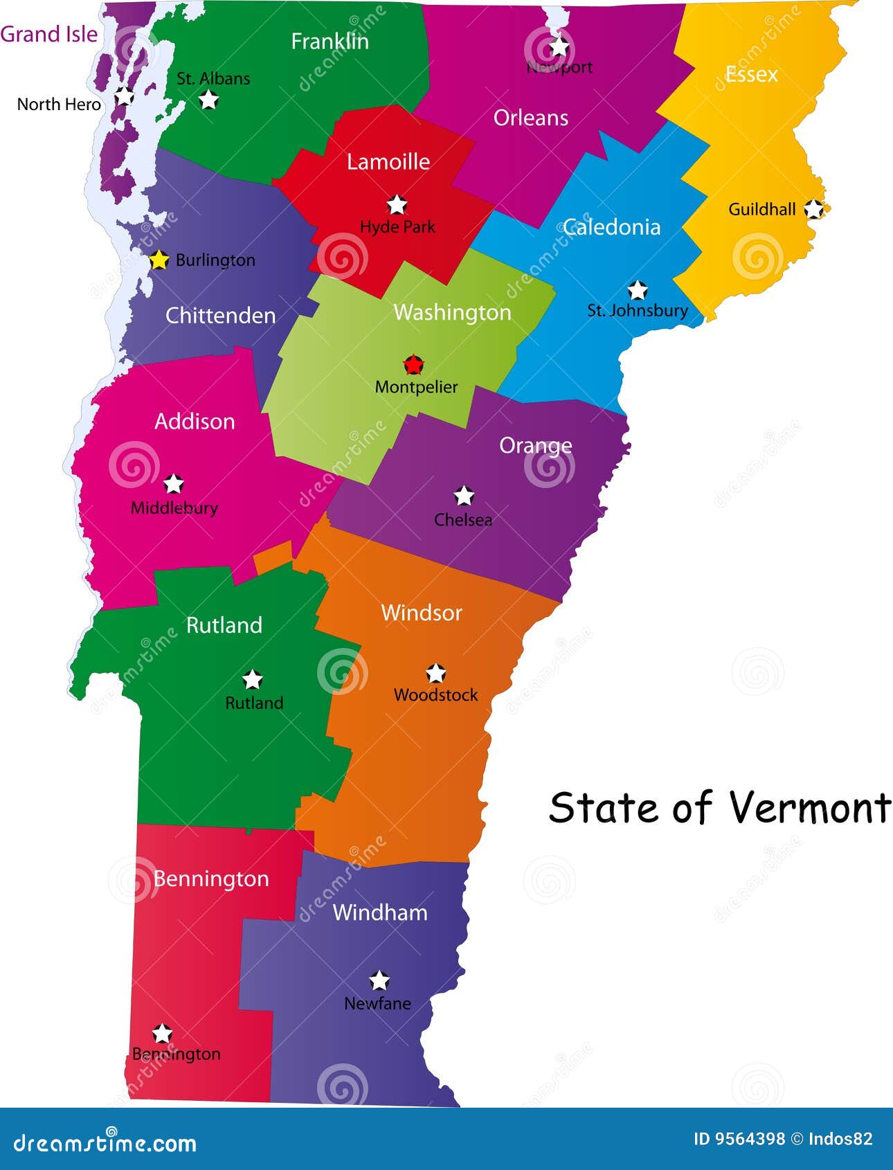 Kaart van Vermont vector illustratie. Illustration of amerika - 9564398