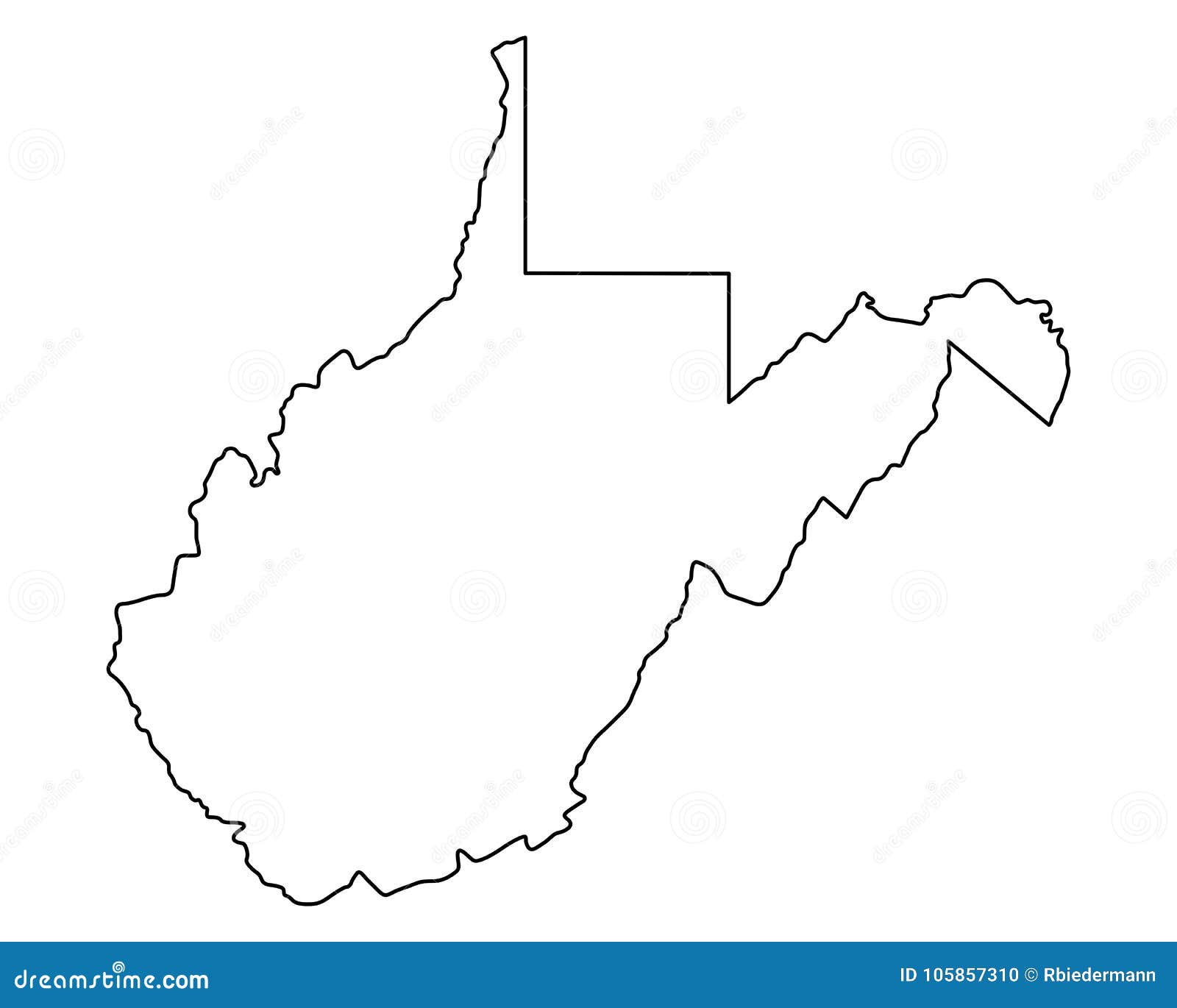 Kaart van West-Virginia vector illustratie. Illustration of virginia ...