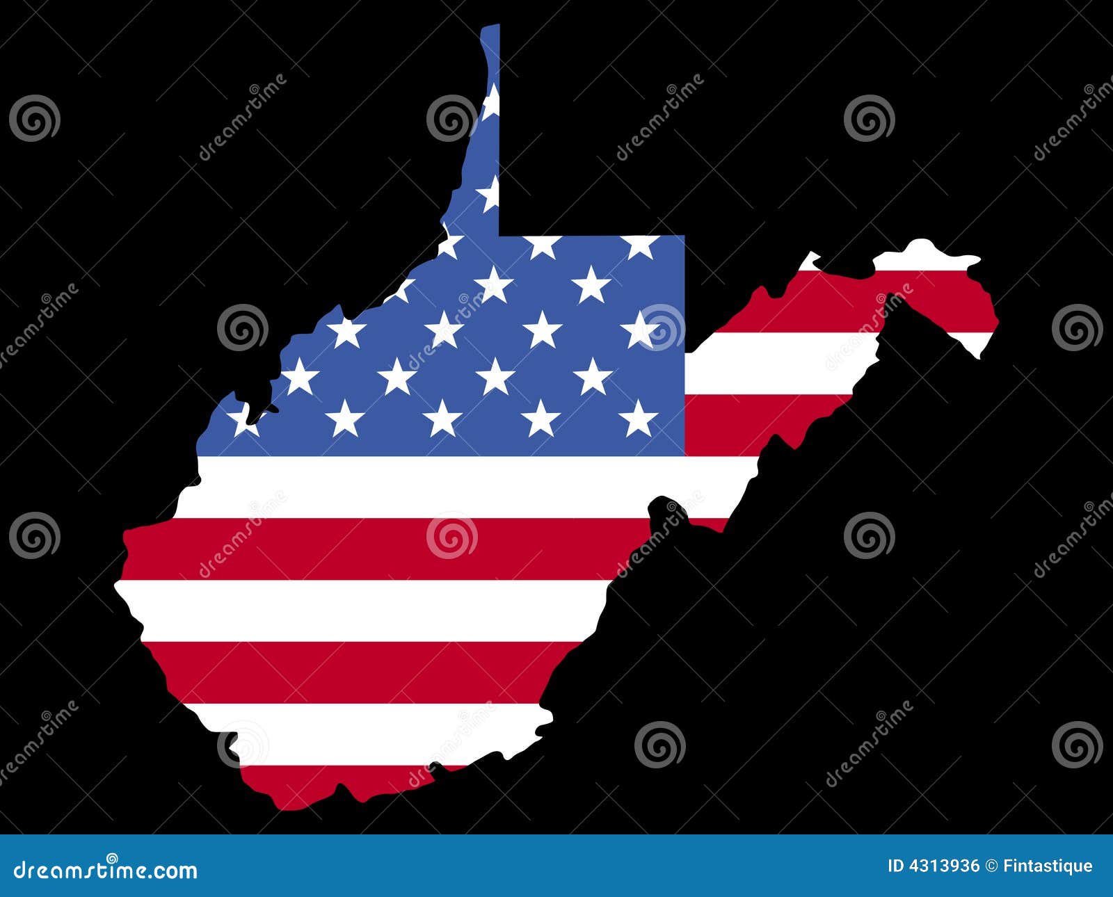 Kaart Van West-Virginia Met Vlag Vector Illustratie - Illustration of ...