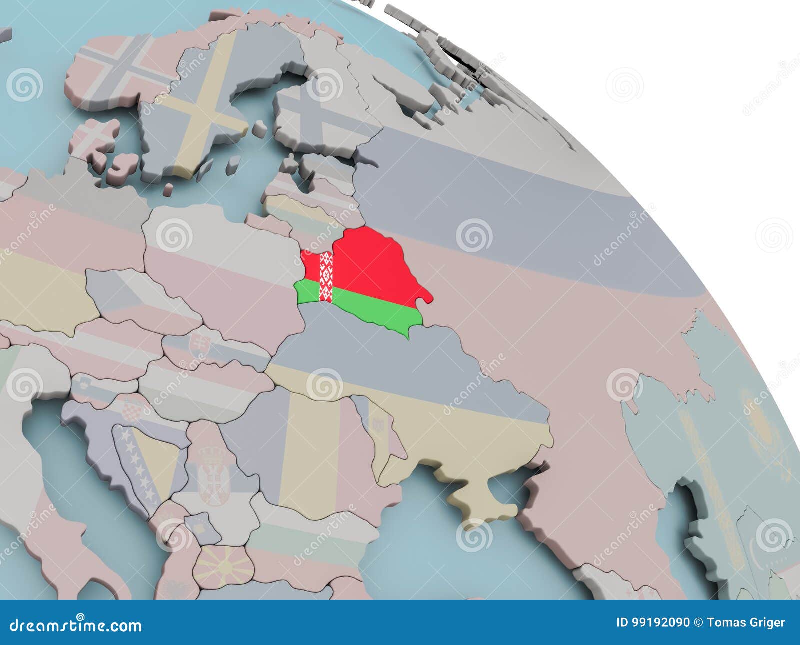 Kaart Van Wit-Rusland Met Vlag Stock Illustratie - Illustration of ...