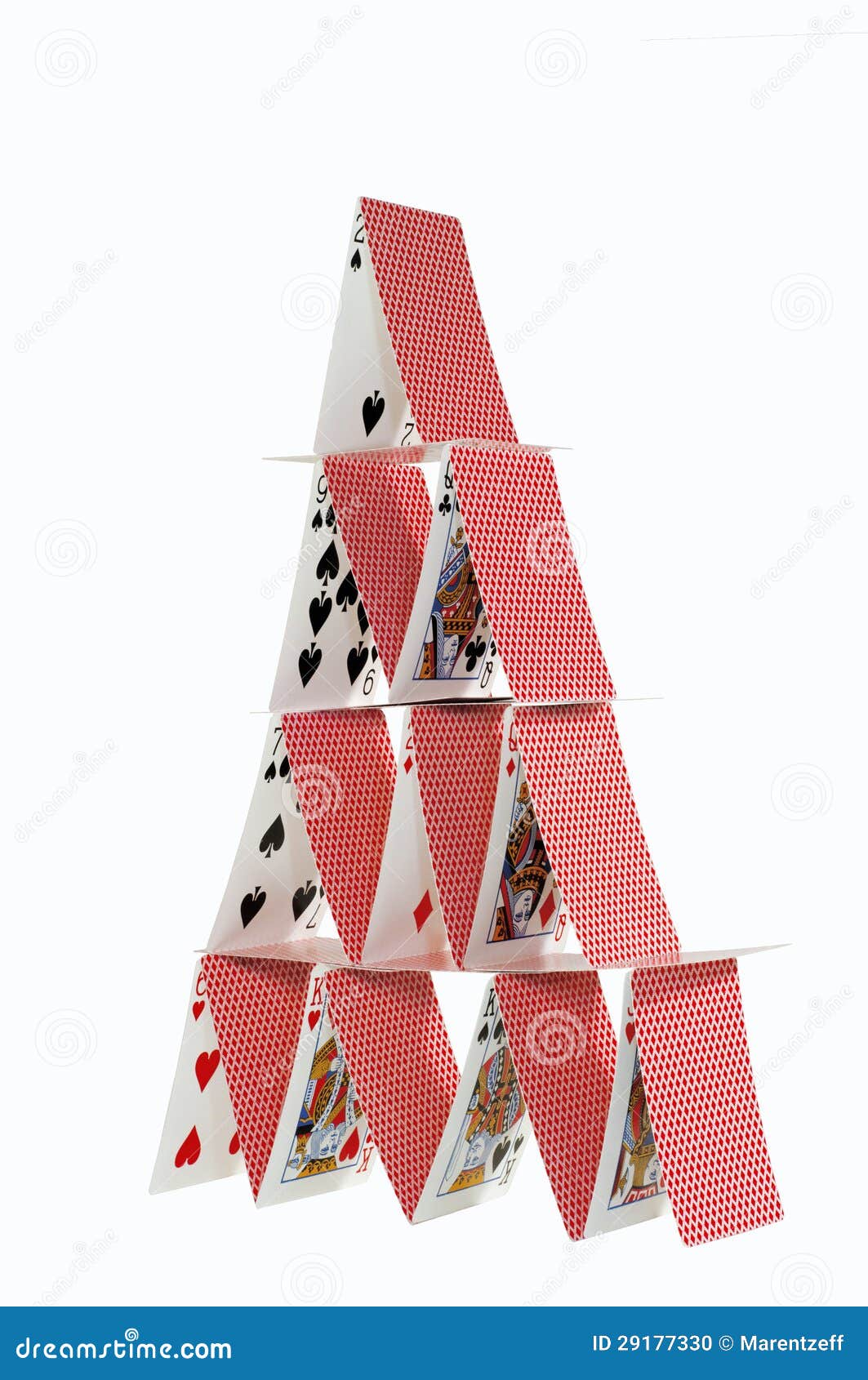 Kaartenhuis stock foto. Image of geïsoleerd, schot, voorwerpen - 29177330