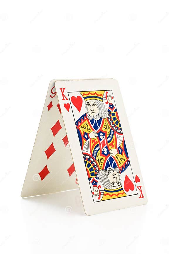 Kaartenhuis. stock foto. Image of aantal, koning, huis - 6415678