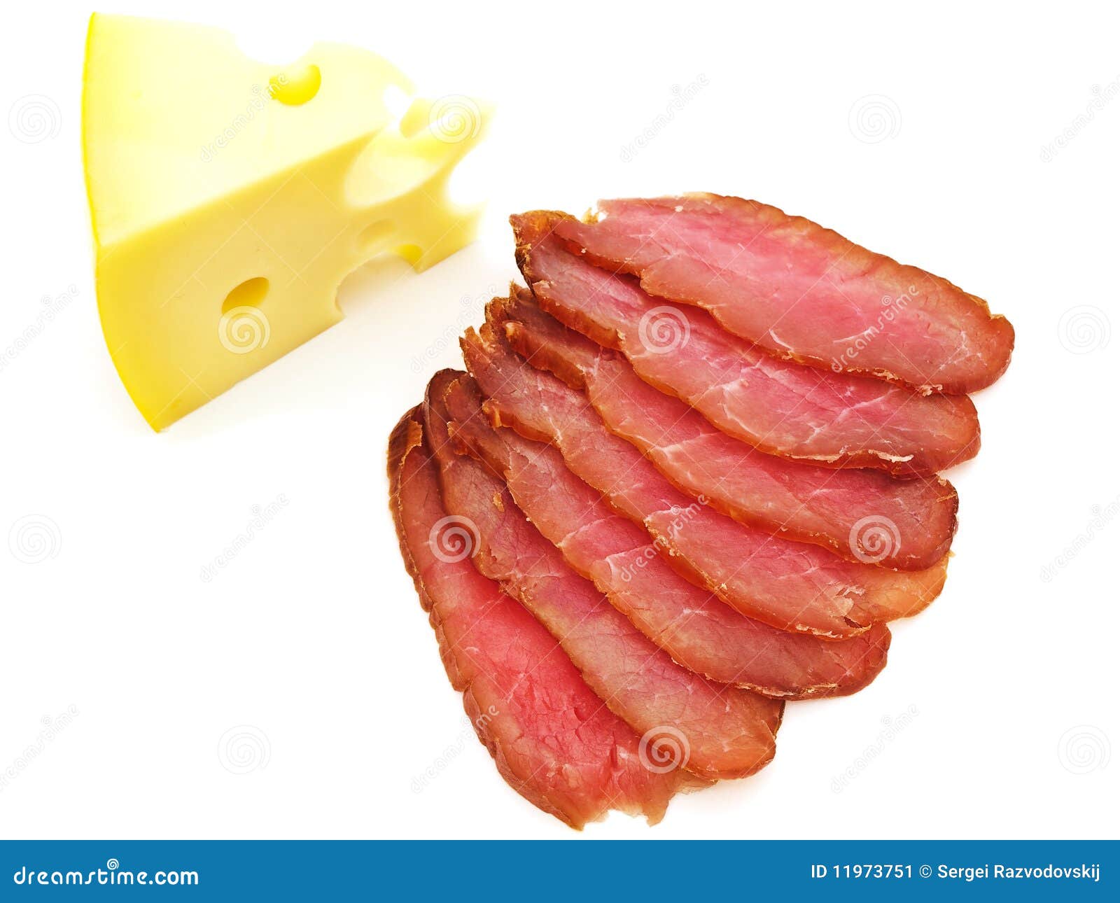 Kaas en vlees stock afbeelding. Image of ingrediënt, snack - 11973751