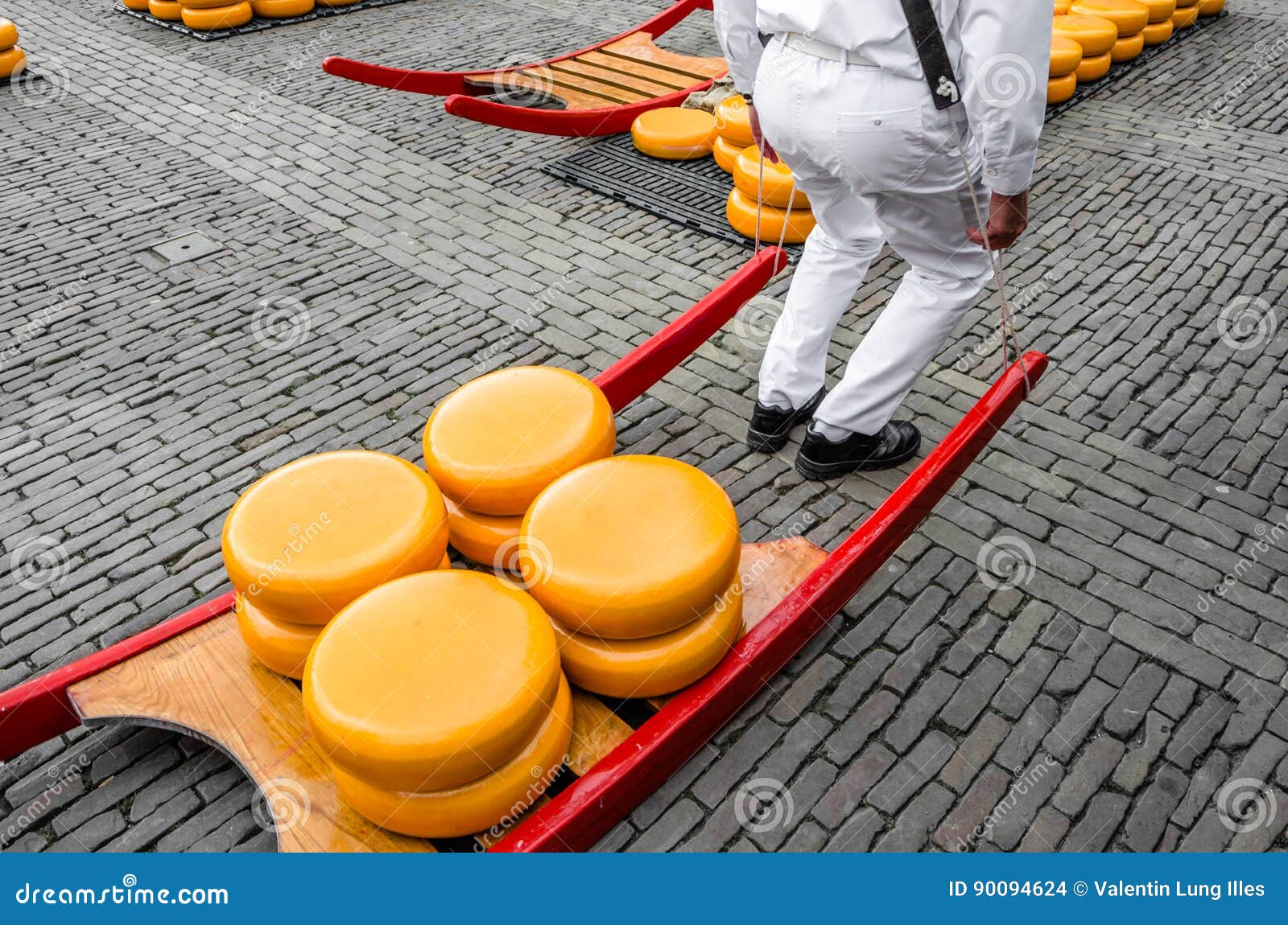 Kaasmarkt in Alkmaar, Nederland Stock Foto - Image of traditie, stapel ...