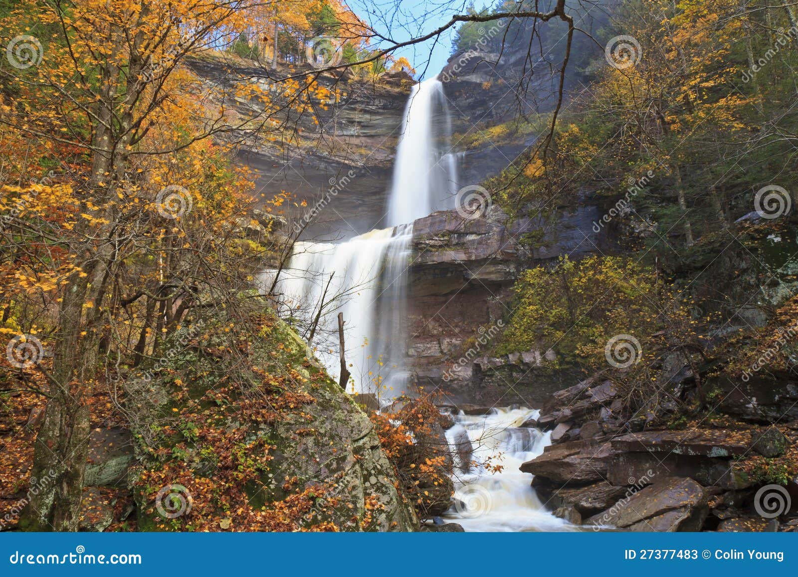 Kaaterskill Falls in Autumn Stock Image - Image of water, grseen: 27377483