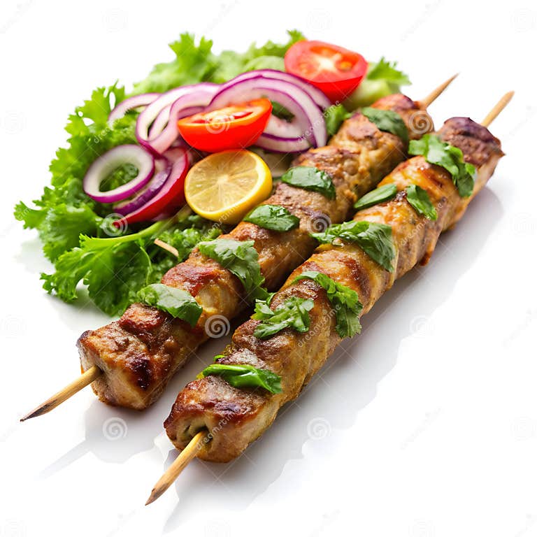 Kabab Image on White Background Stock Illustration - Illustration of ...