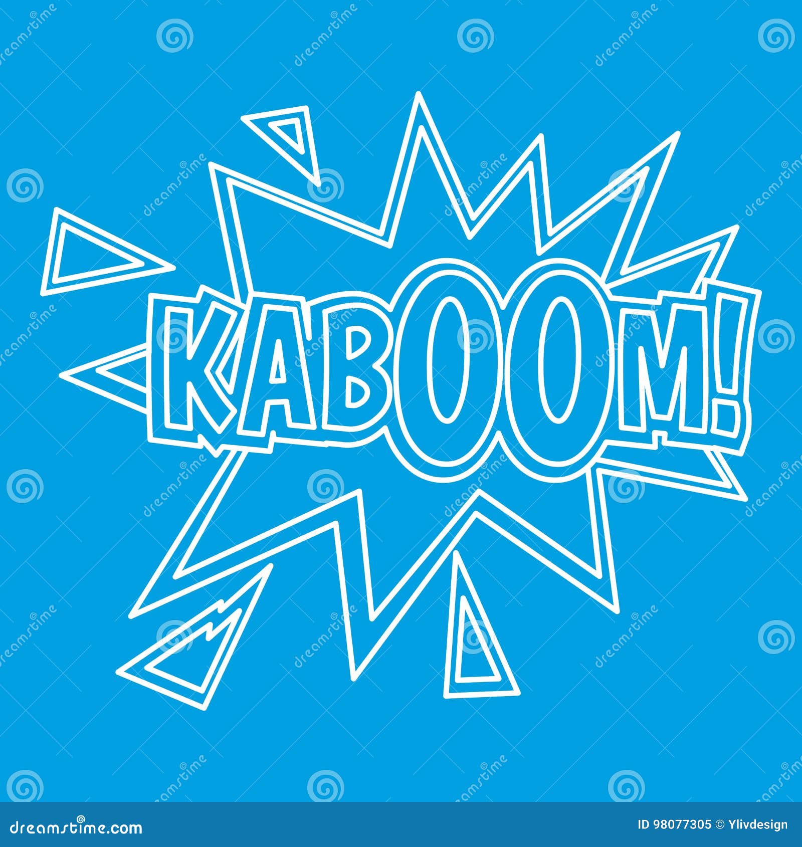 Kaboom, Comic Book Explosion Icon, Outline Style Stock Vector ...