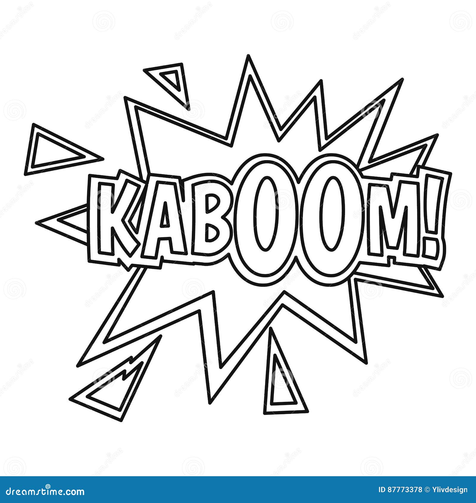 Kaboom, Comic Book Explosion Icon, Outline Style Stock Vector ...