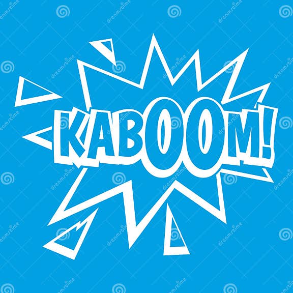 Kaboom, Explosion Icon White Stock Vector - Illustration of kaboom ...