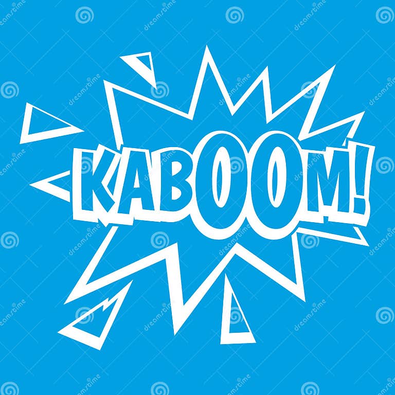 Kaboom, Explosion Icon White Stock Vector - Illustration of kaboom ...