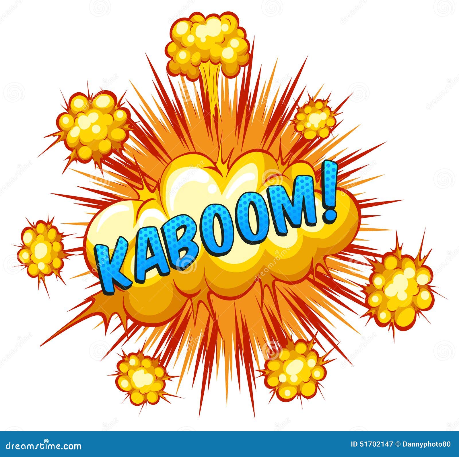 Kaboom stock vector. Illustration of explosion, fire - 51702147