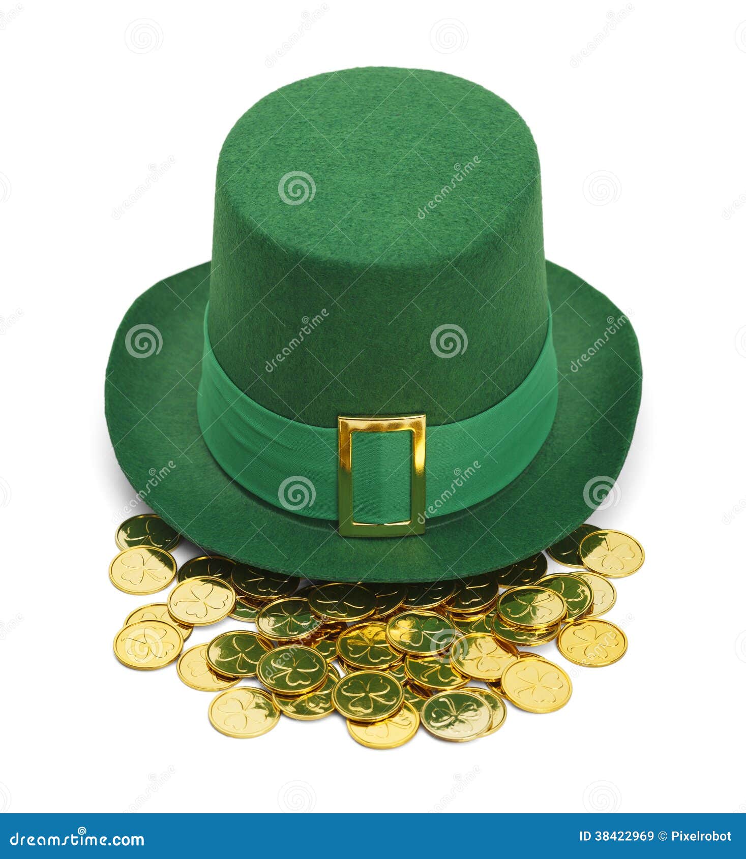 Kabouter Gouden Hoed stock afbeelding. Image of klaver - 38422969