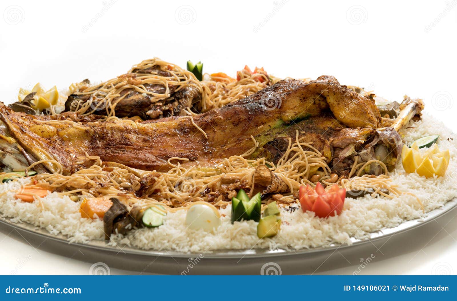 Kabsa with Cooked Meats - Mandi - Kabsah - Mandi Kabsah Rice with Meats ...