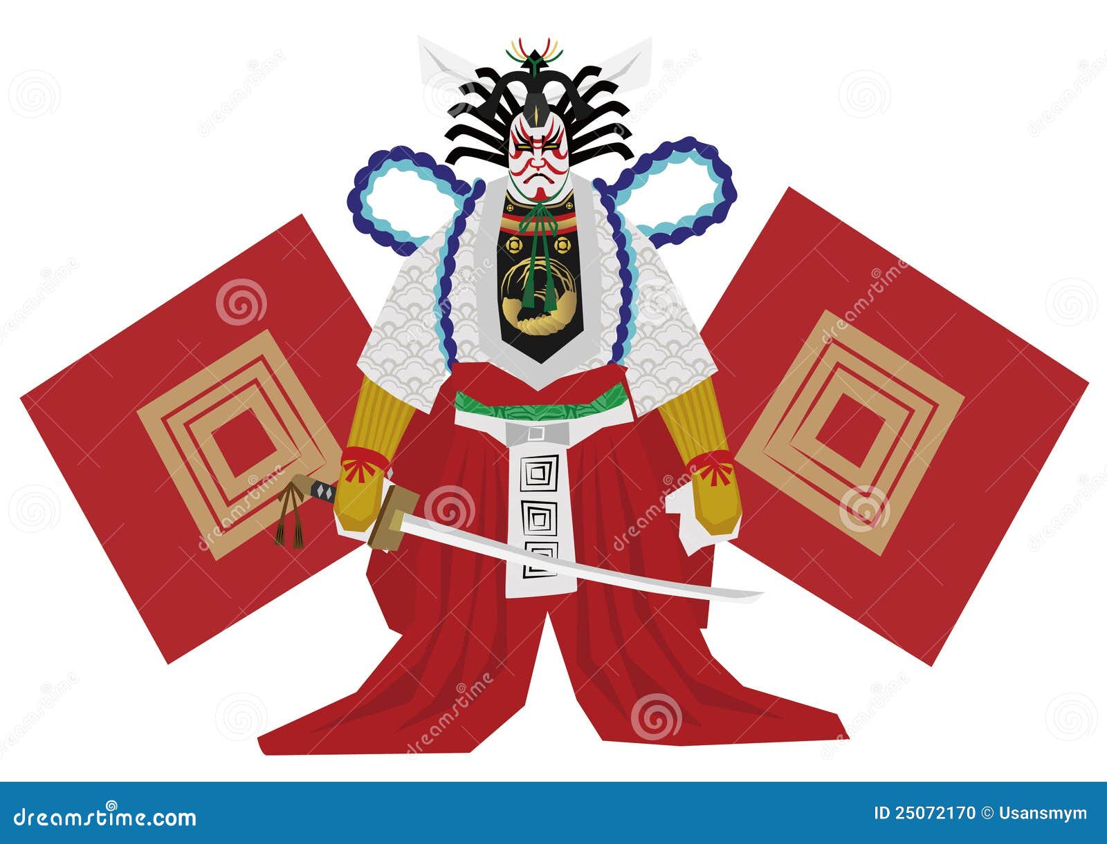 Kabuki stock vector. Illustration of tradition, makeup - 25072170