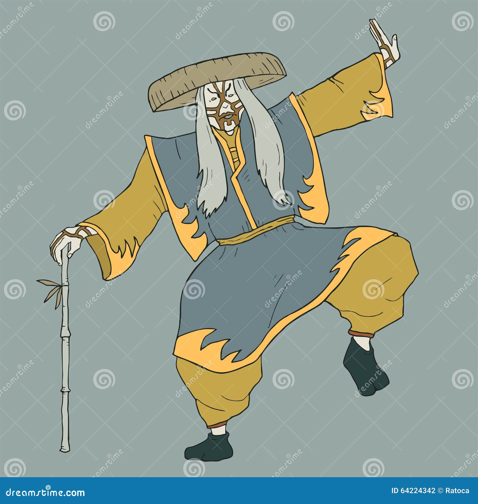 Kabuki character stock vector. Illustration of asia, pattern - 64224342