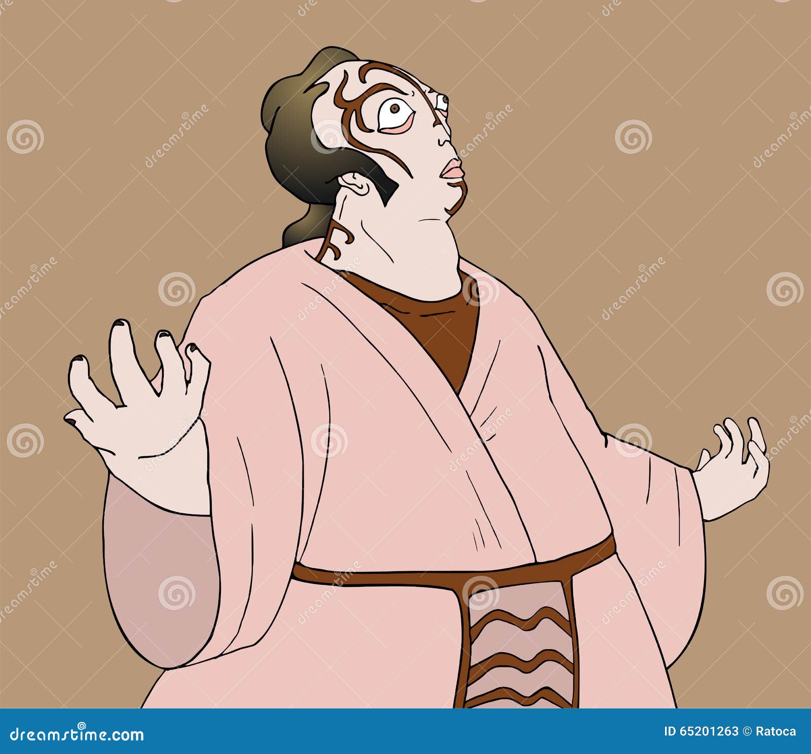 Kabuki Theater Character Vector Illustration | CartoonDealer.com #63756206