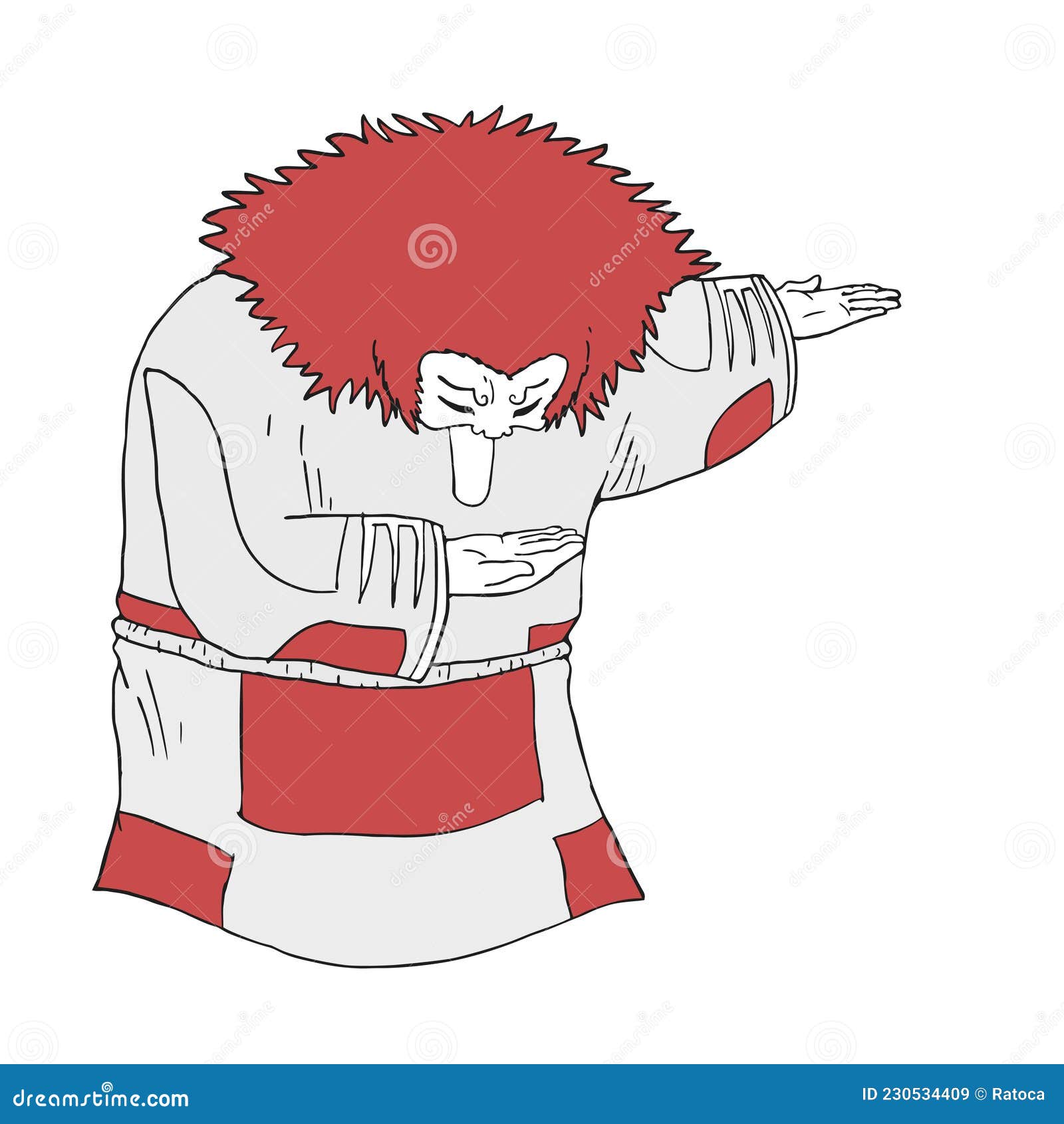 Kabuki man in respect pose stock vector. Illustration of respectful ...