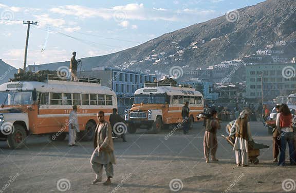 1975. Afghanistan. Bus Station in Kabul. Editorial Image - Image of ...