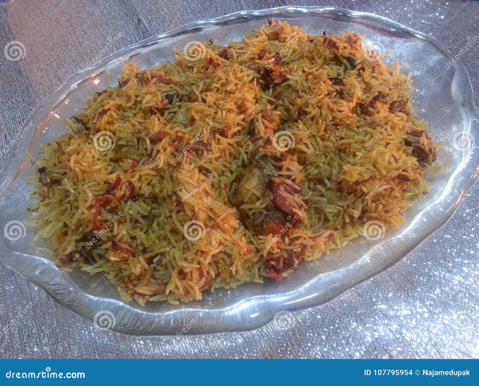 Kabuli Pulao a close up stock photo. Image of restaurant - 107795954