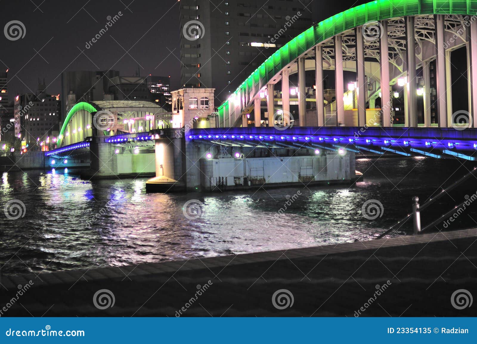 Kachidoki bridge stock image. Image of asian, city, tsukishima - 23354135