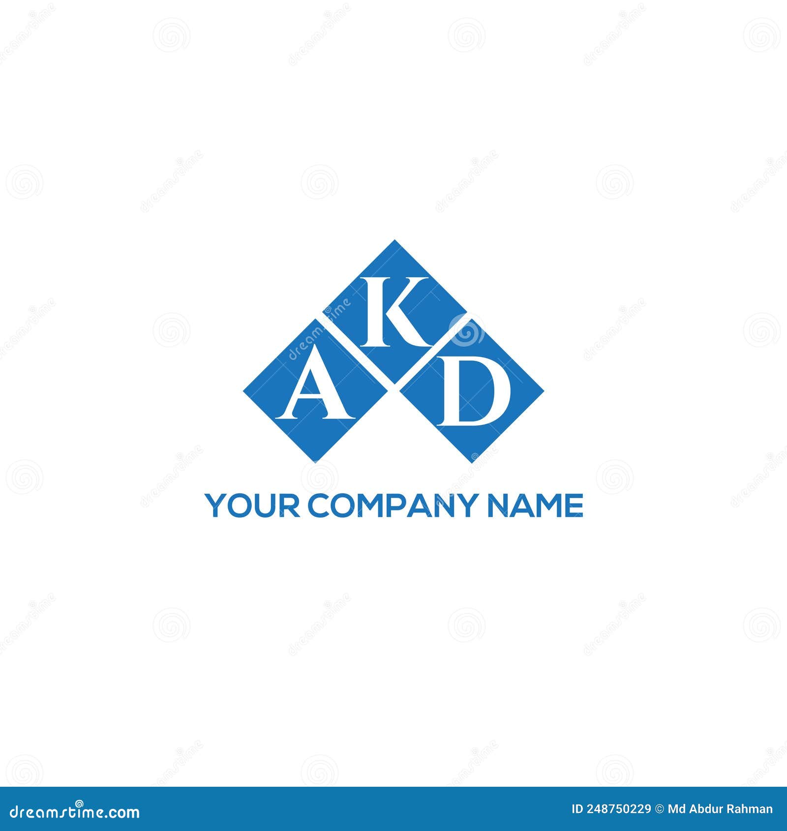 KAD Letter Logo Design on WHITE Background. KAD Creative Initials ...