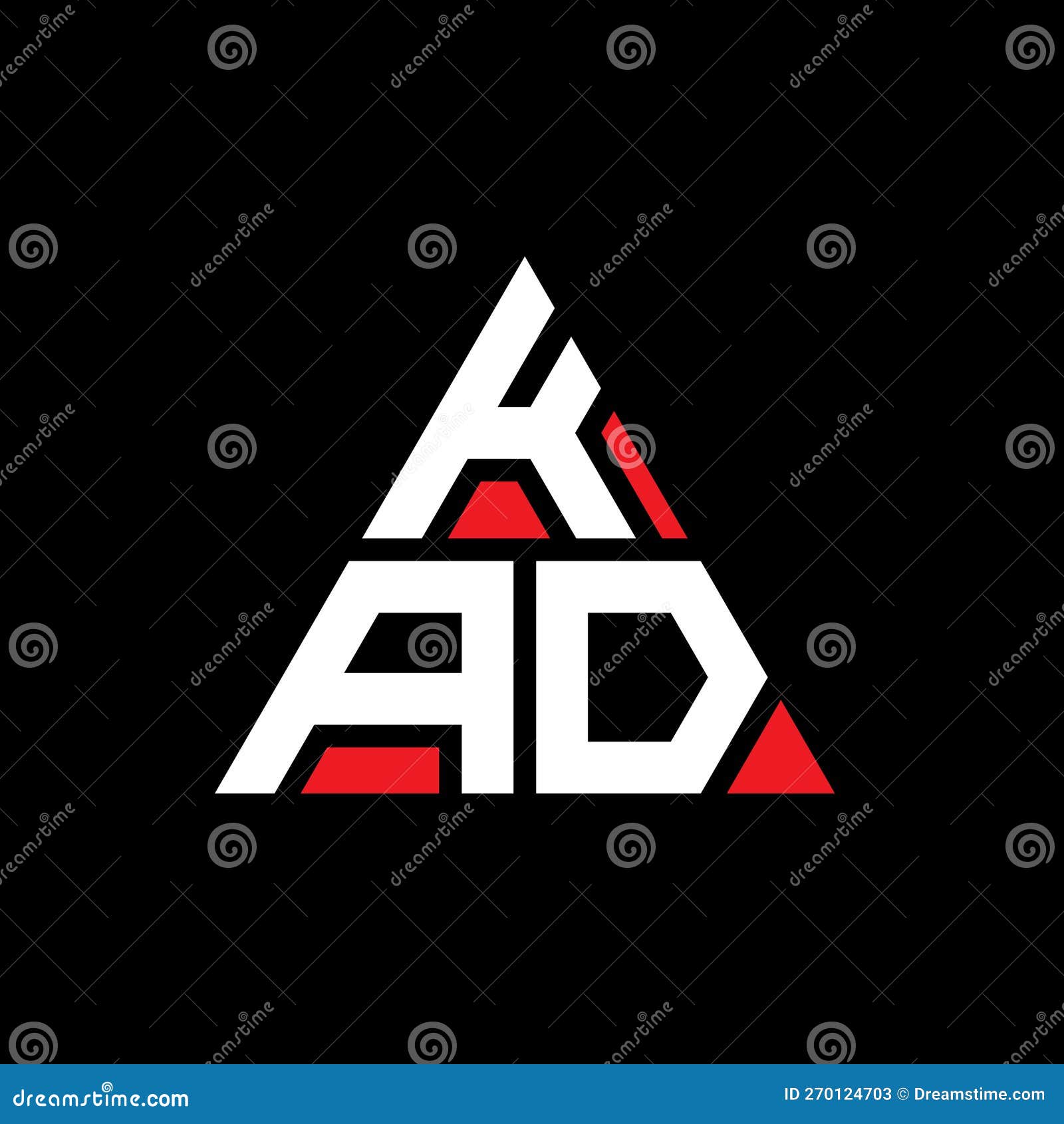 KAD Triangle Letter Logo Design With Triangle Shape. KAD Triangle Logo ...
