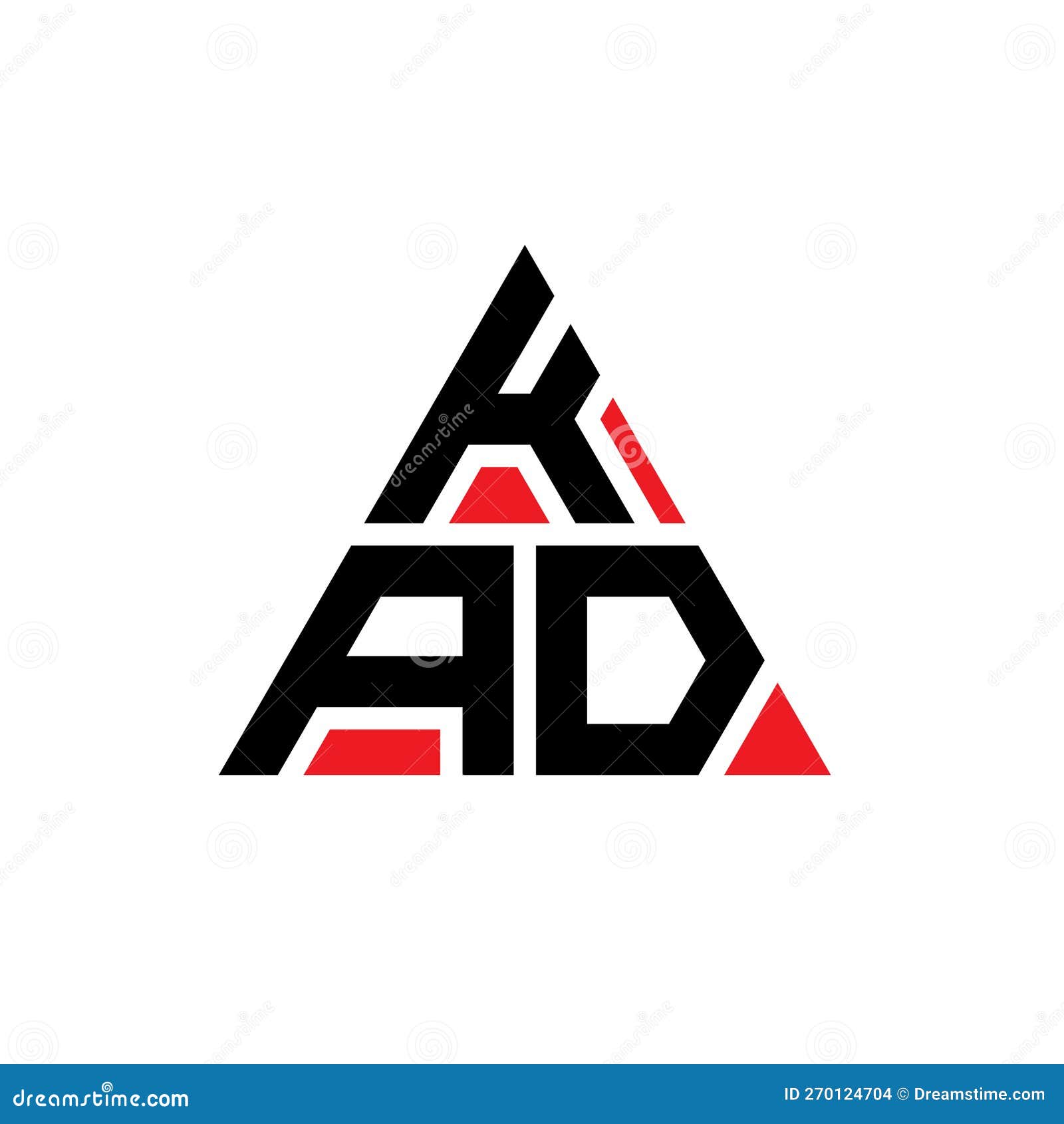 KAD Triangle Letter Logo Design With Triangle Shape. KAD Triangle Logo ...