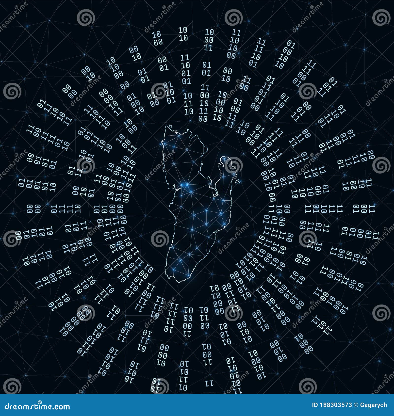 Kadan Kyun digital map. stock vector. Illustration of mesh - 188303573