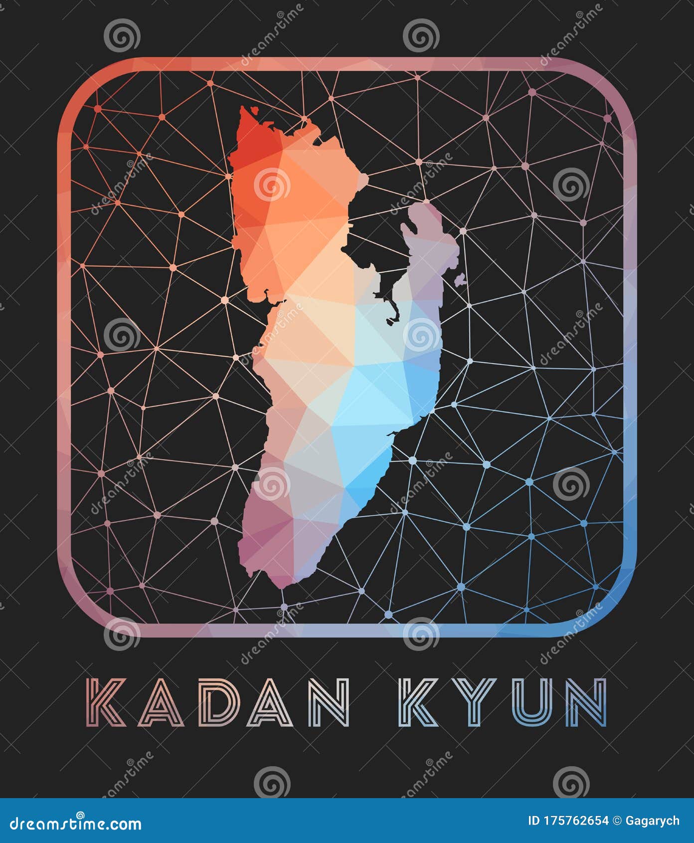 Kadan Kyun map design. stock vector. Illustration of kadan - 175762654