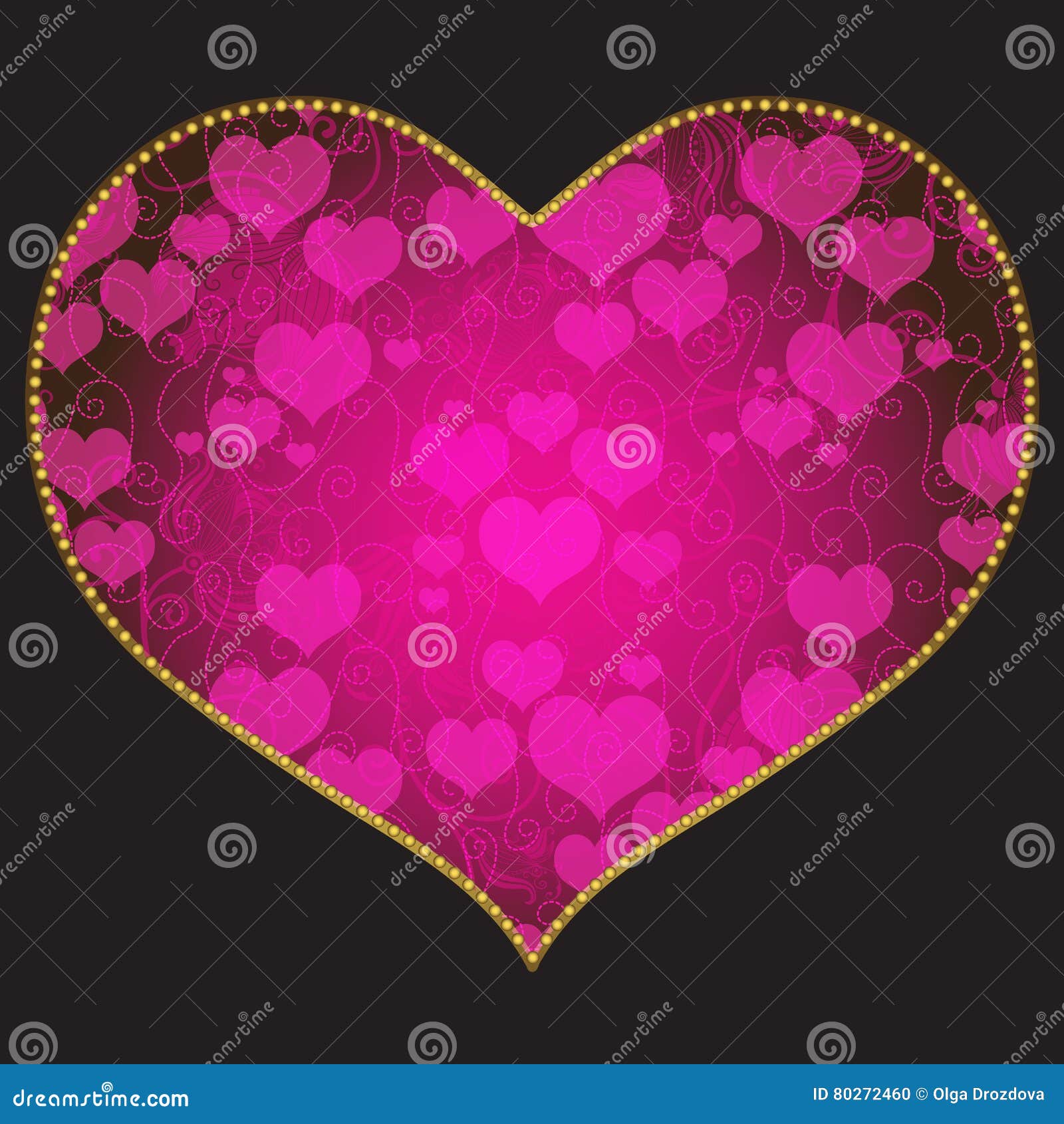 Kader in de vorm van hart vector illustratie. Illustration of ...