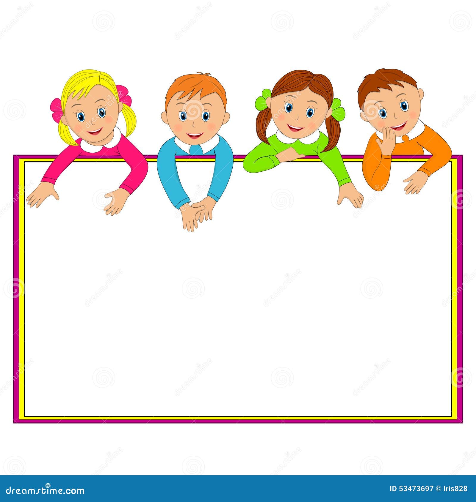 Kader met kinderen vector illustratie. Illustration of voor - 53473697