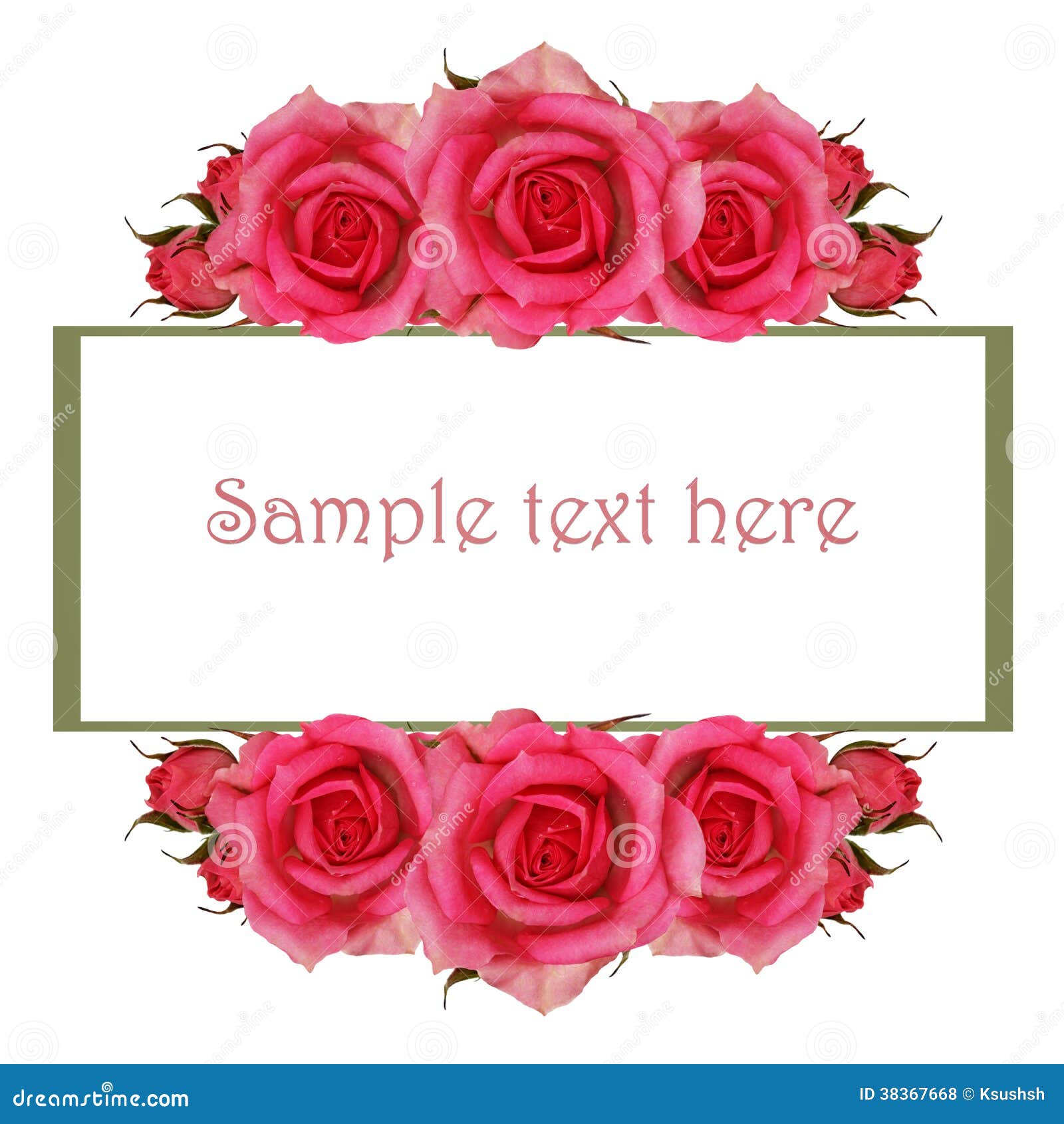 Kader Met Roze Roze Bloemen Stock Illustratie - Illustration of kader ...