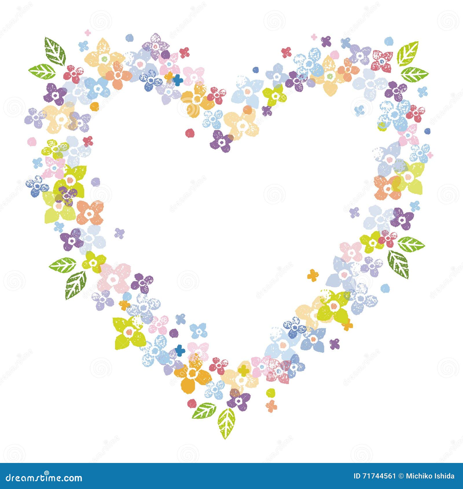 Kader Van De Het Hartvorm Van Valentine Het Bloemen Stock Illustratie ...