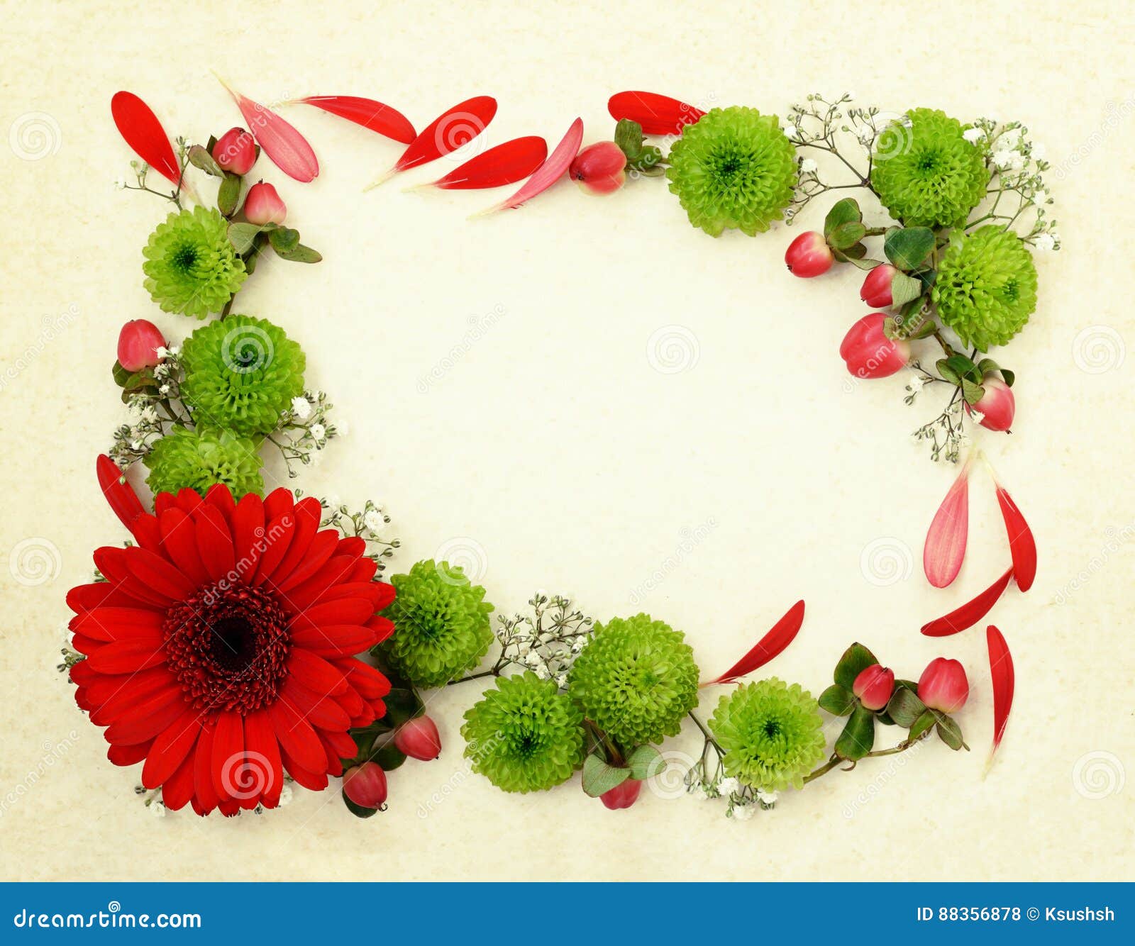 Kader Van Rode, Groene En Witte Bloemen Stock Foto - Image of klassiek ...