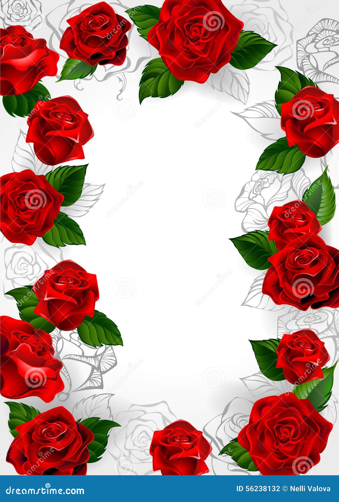 Kader van rode rozen vector illustratie. Illustration of elegant - 56238132