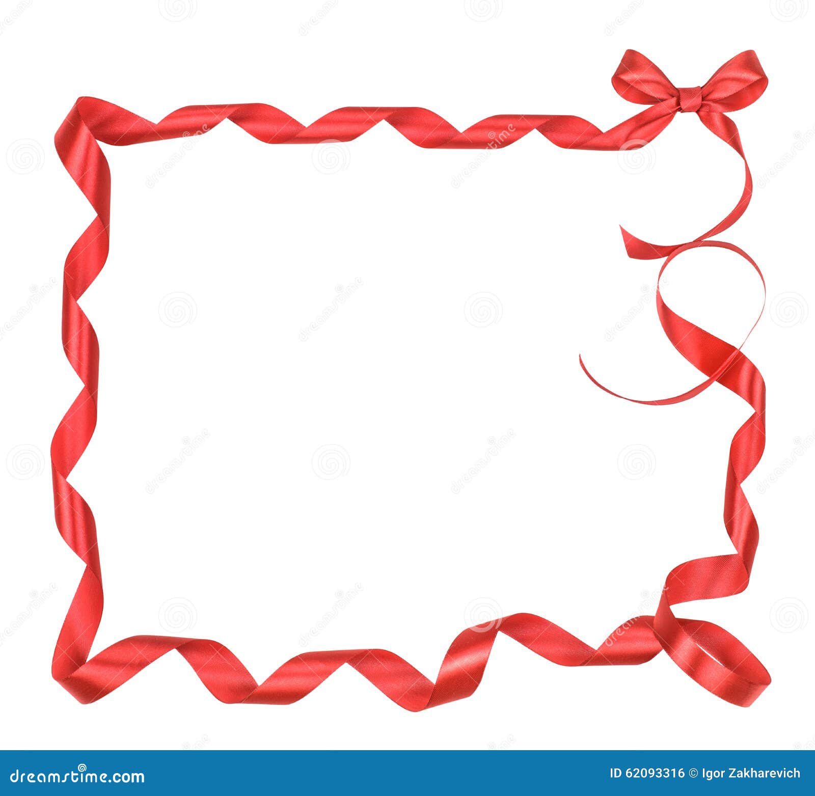 Kader Van Rood Lint Met Een Satijnboog Stock Illustratie - Illustration ...