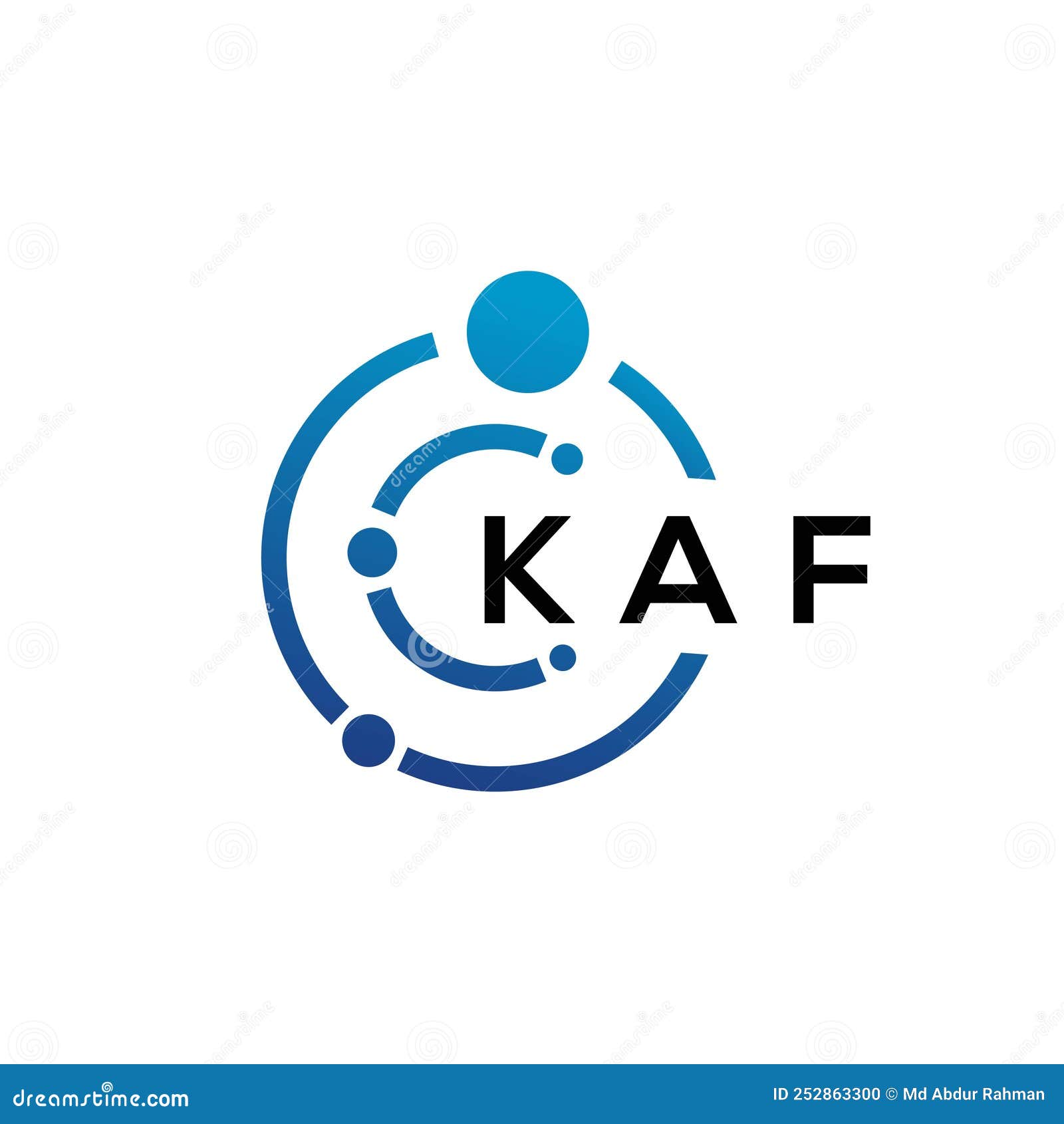KAF Letter Technology Logo Design On White Background. KAF Creative ...
