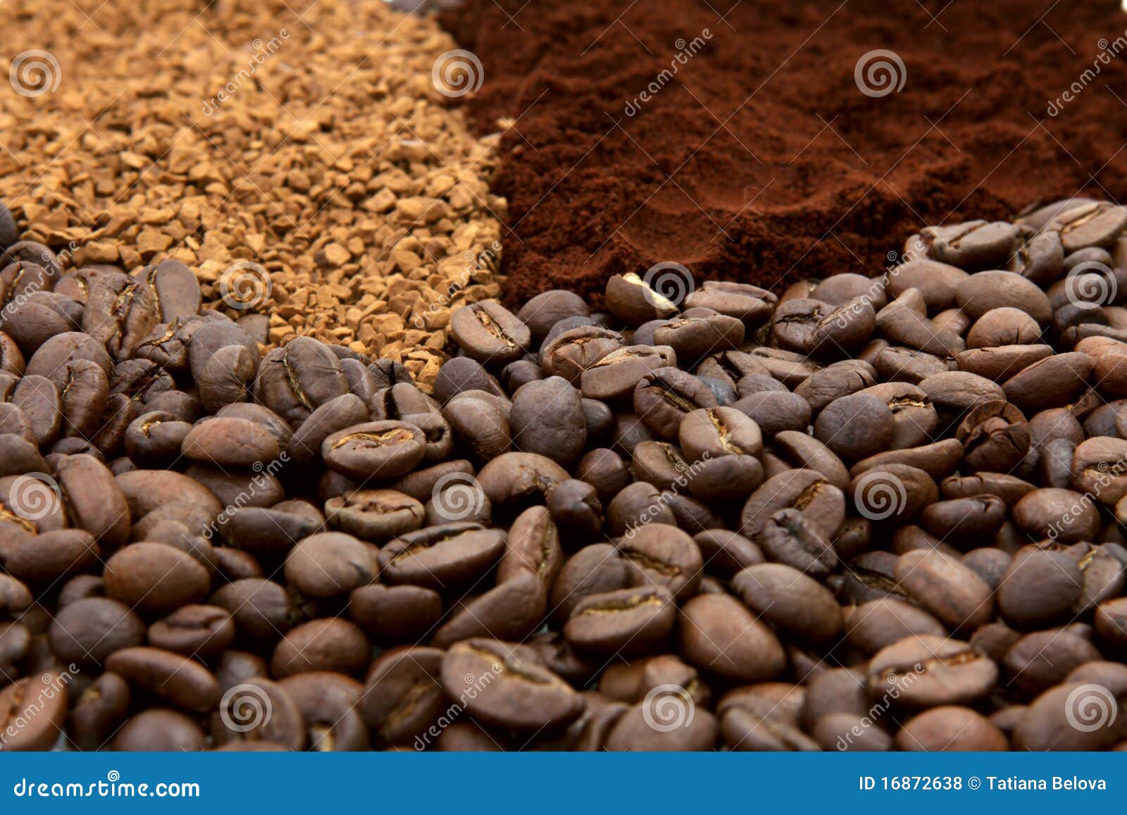 Kaffe tre typer arkivfoto. Bild av torrt, lösligt, stänga - 16872638