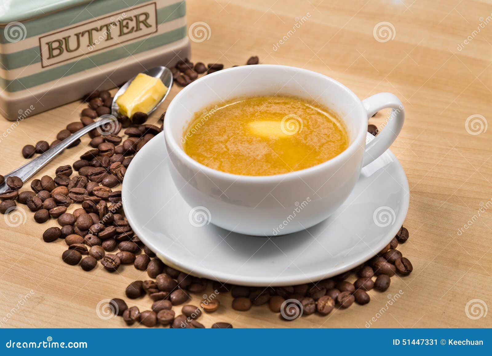 Kaffee Mit Milch Und Addierter Butter Stockbild - Bild von sahnig ...