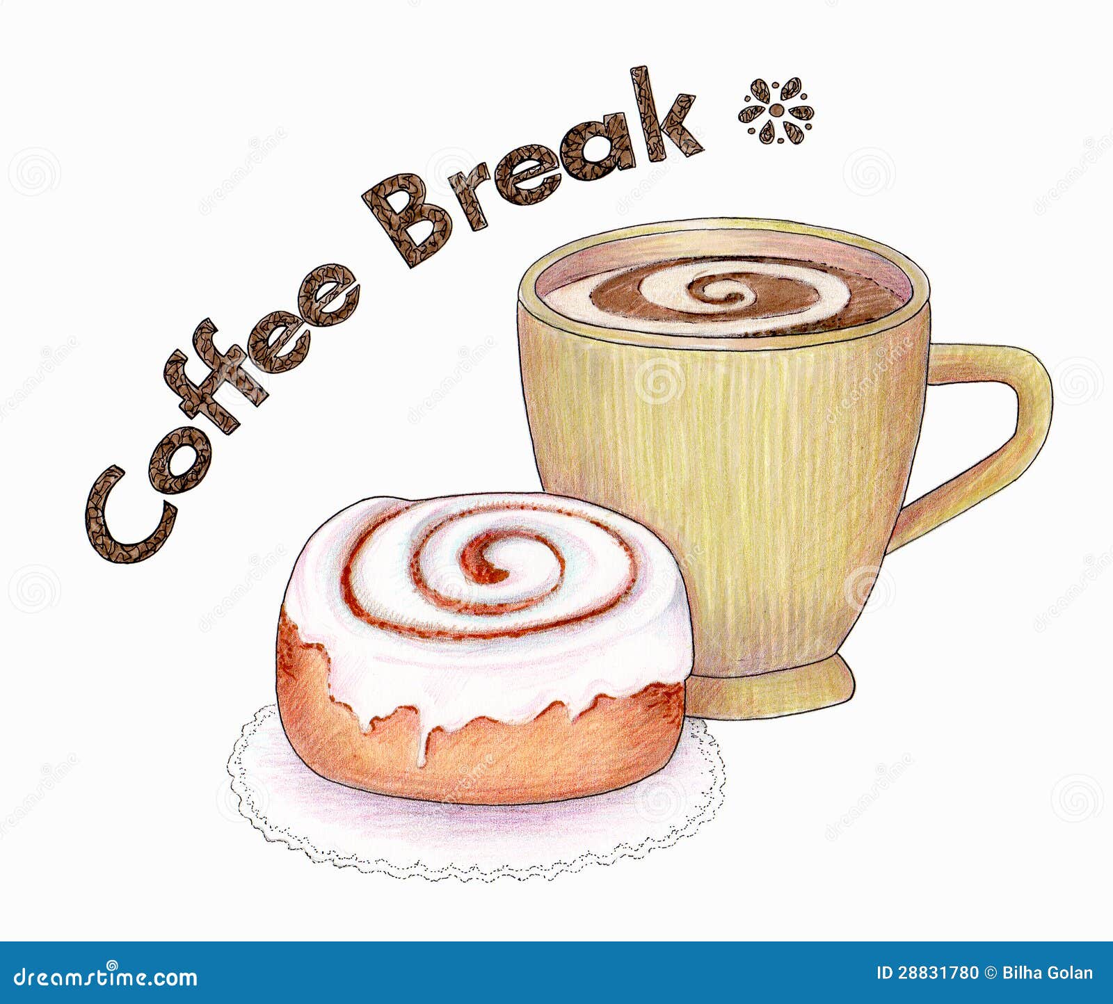 Kaffeepause stock abbildung. Illustration von nahrung - 28831780