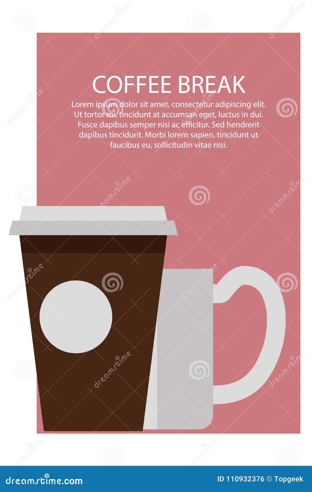 Kaffeepause-Plakat-und Text-Vektor-Illustration Vektor Abbildung ...