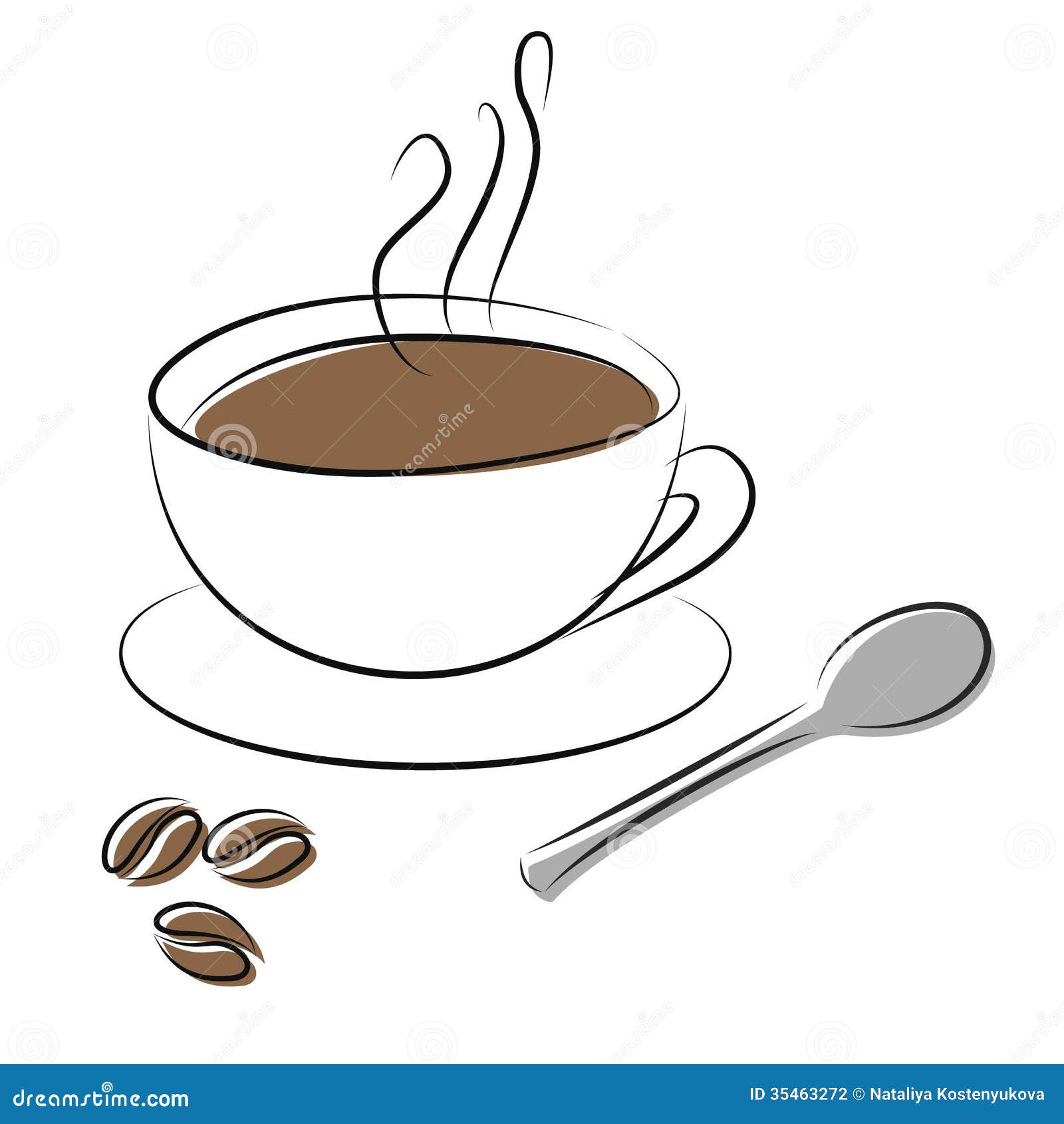Kaffekopp vektor illustrationer. Illustration av tecknad - 35463272
