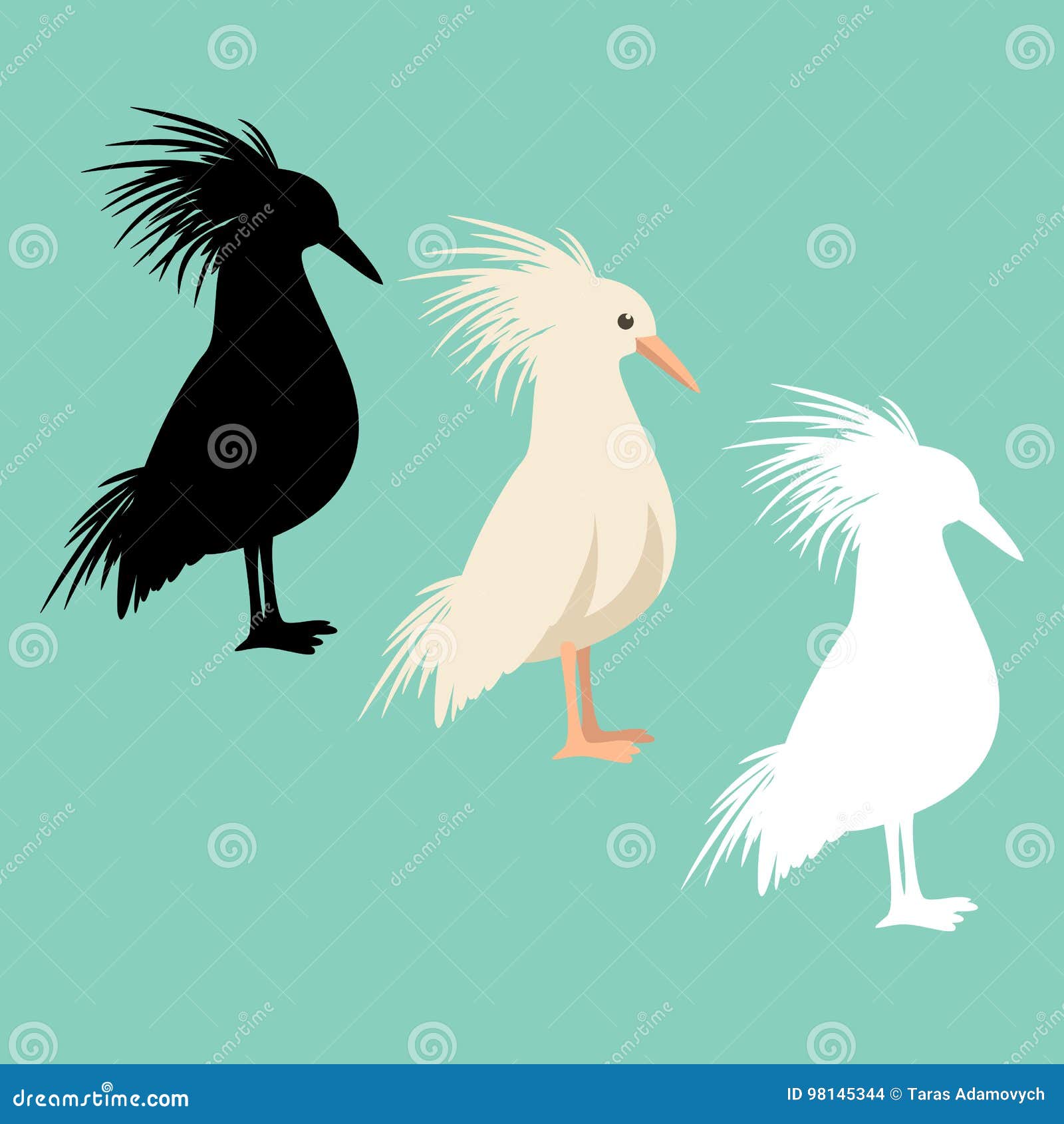 Kagu Bird Vector Illustration Style Flat Silhouette Stock Vector ...